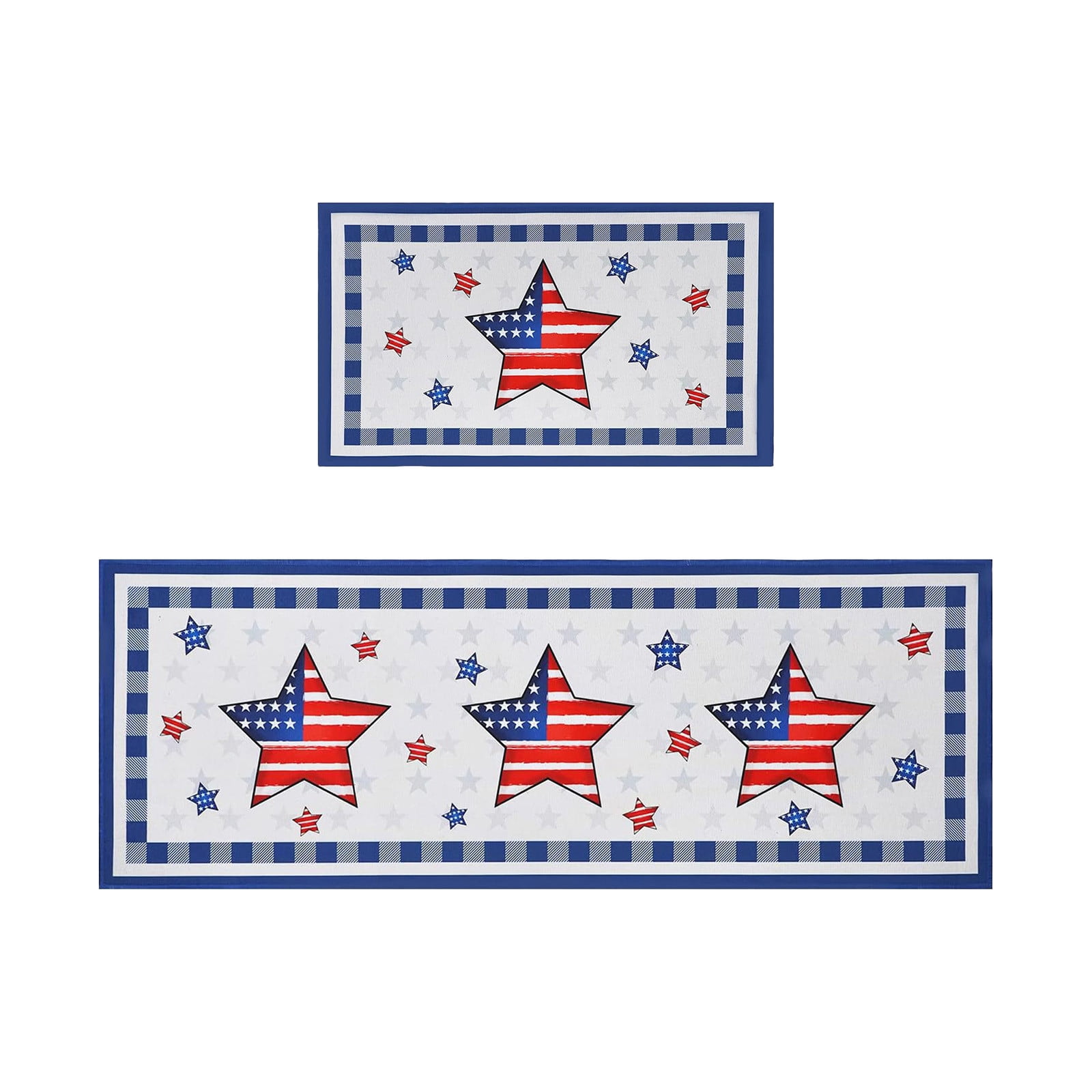 Lilixerw 2 PCS 4th of July Kitchen Rugs and Mats Patriotic Door Mats ...