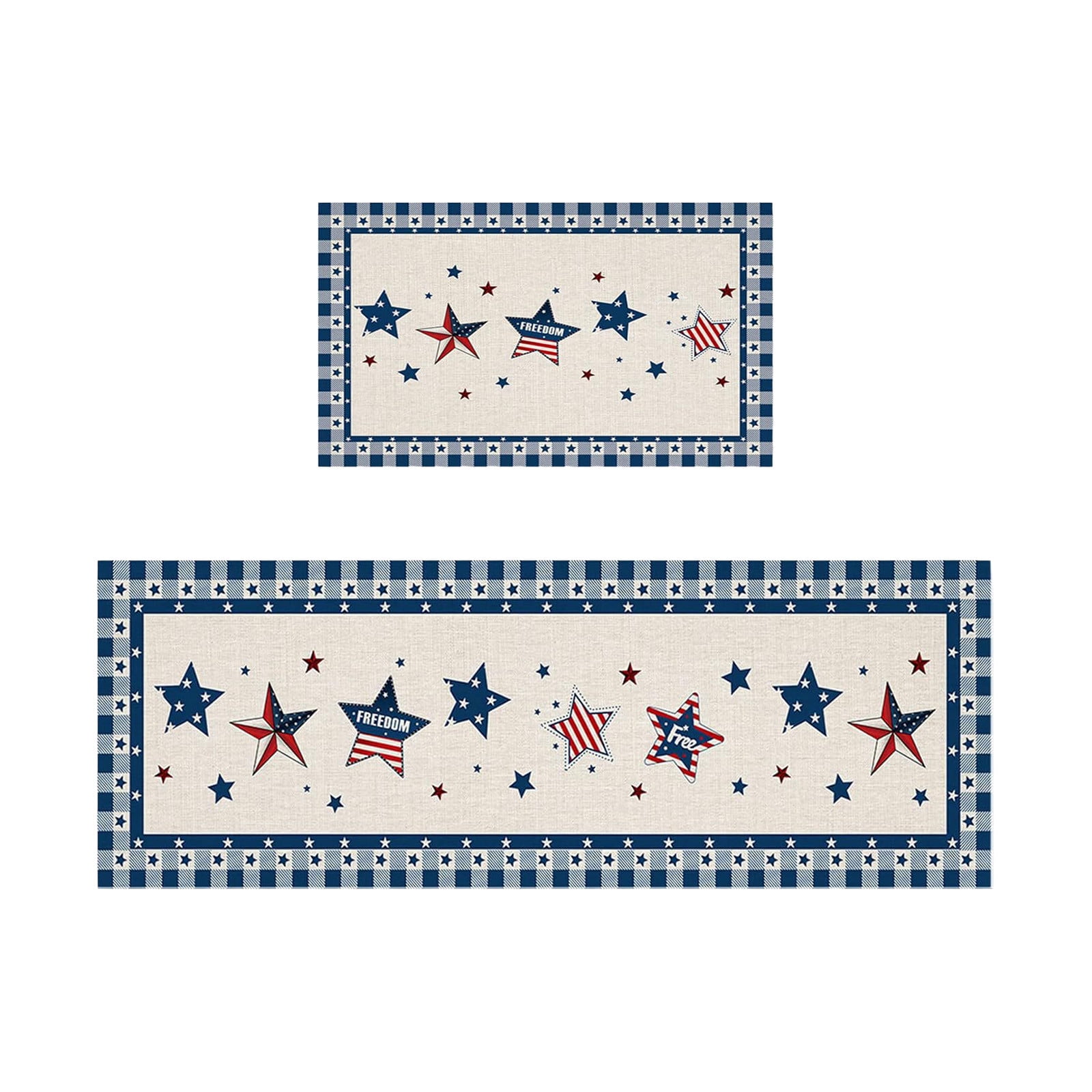 Lilixerw 2 PCS 4th of July Kitchen Rugs and Mats Patriotic Door Mats ...