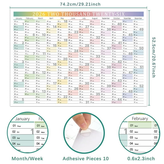 Lilixerw 2026 Large Home Wall Calendar,Thick Paper Prevents Ink Bleed ...