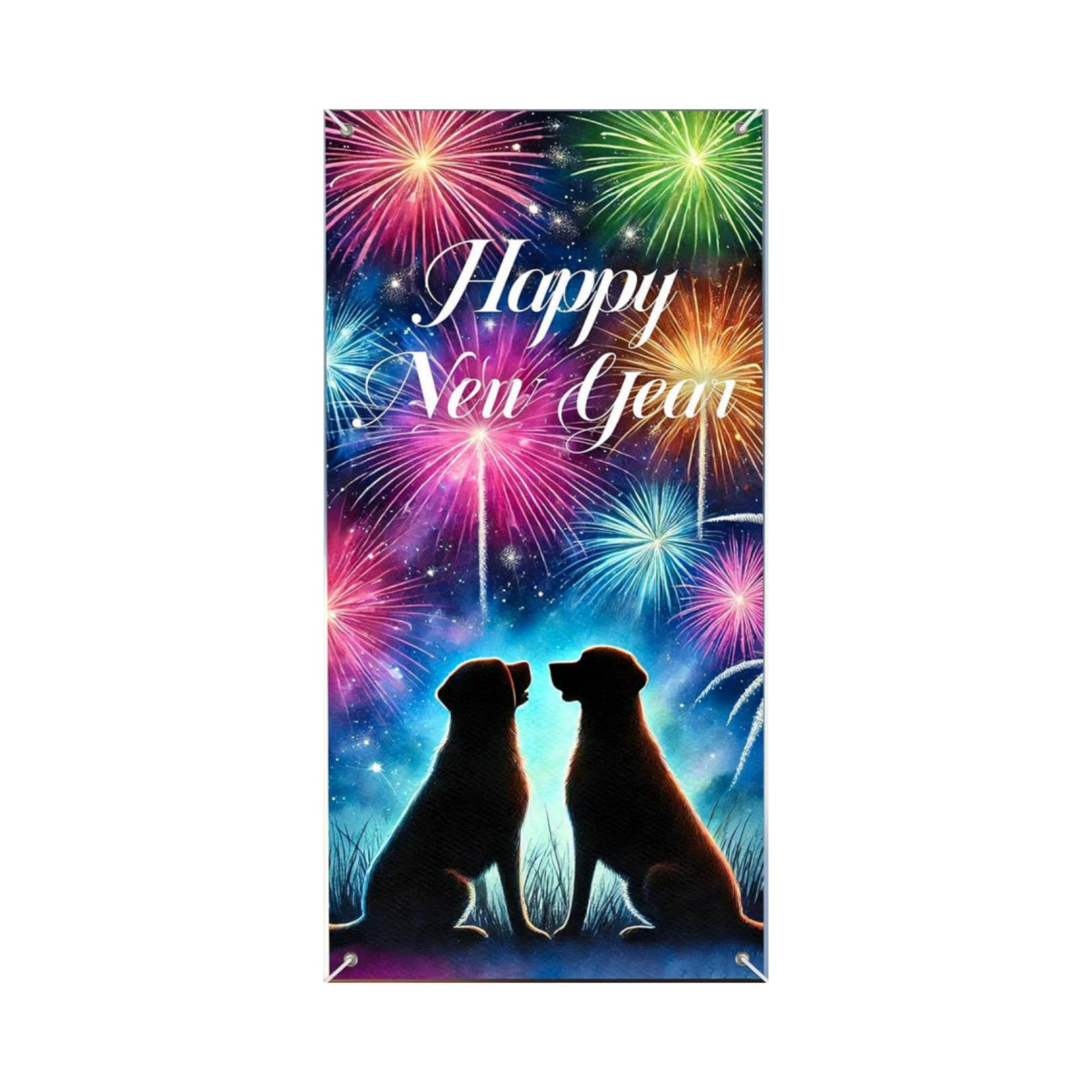 Lilixerw 2026 New Year Scene Door Banner,Happy New Year Print Front ...