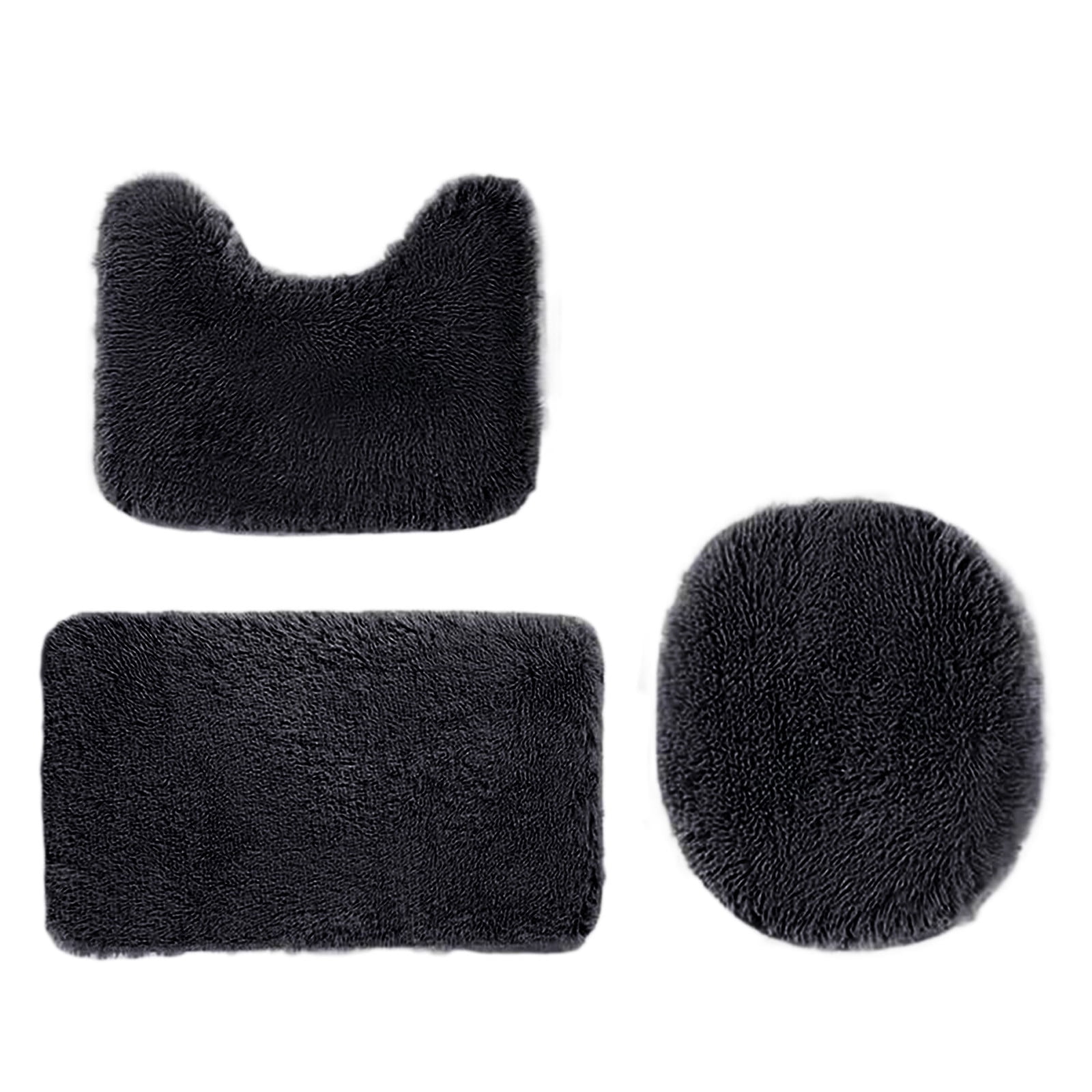 Lilixerw 3 PCS Solid Color Toilet Mats,Bathroom Rugs For Toilet Lid ...