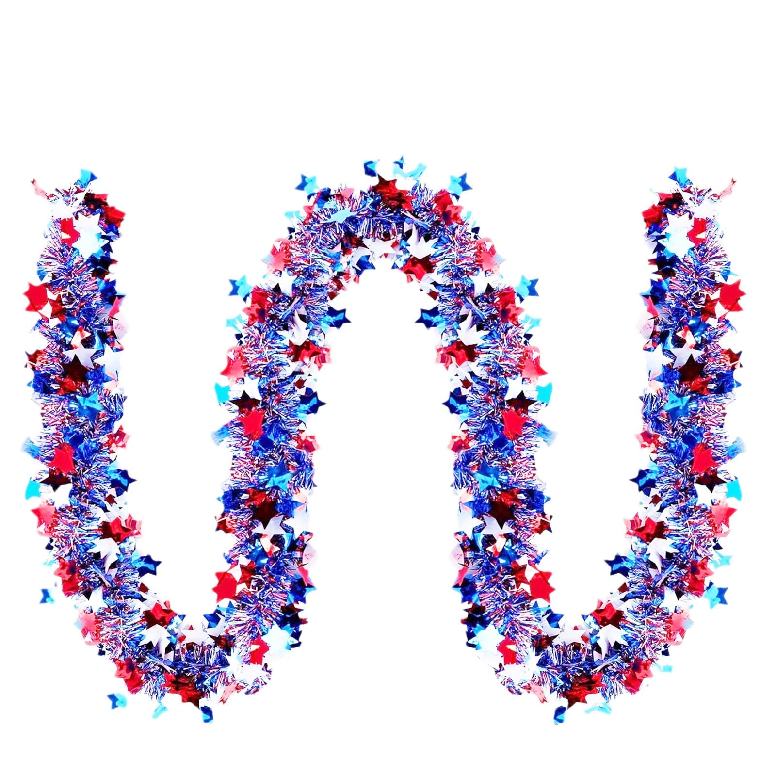 Lilixerw 4th of July Patriotic Garland Red White Blue Shiny Metal ...