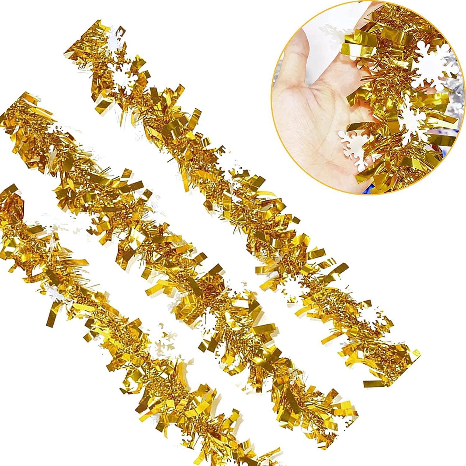 Lilixerw 70.8 Inch Christmas Garland,Fluffy Decorative Festive Strips ...