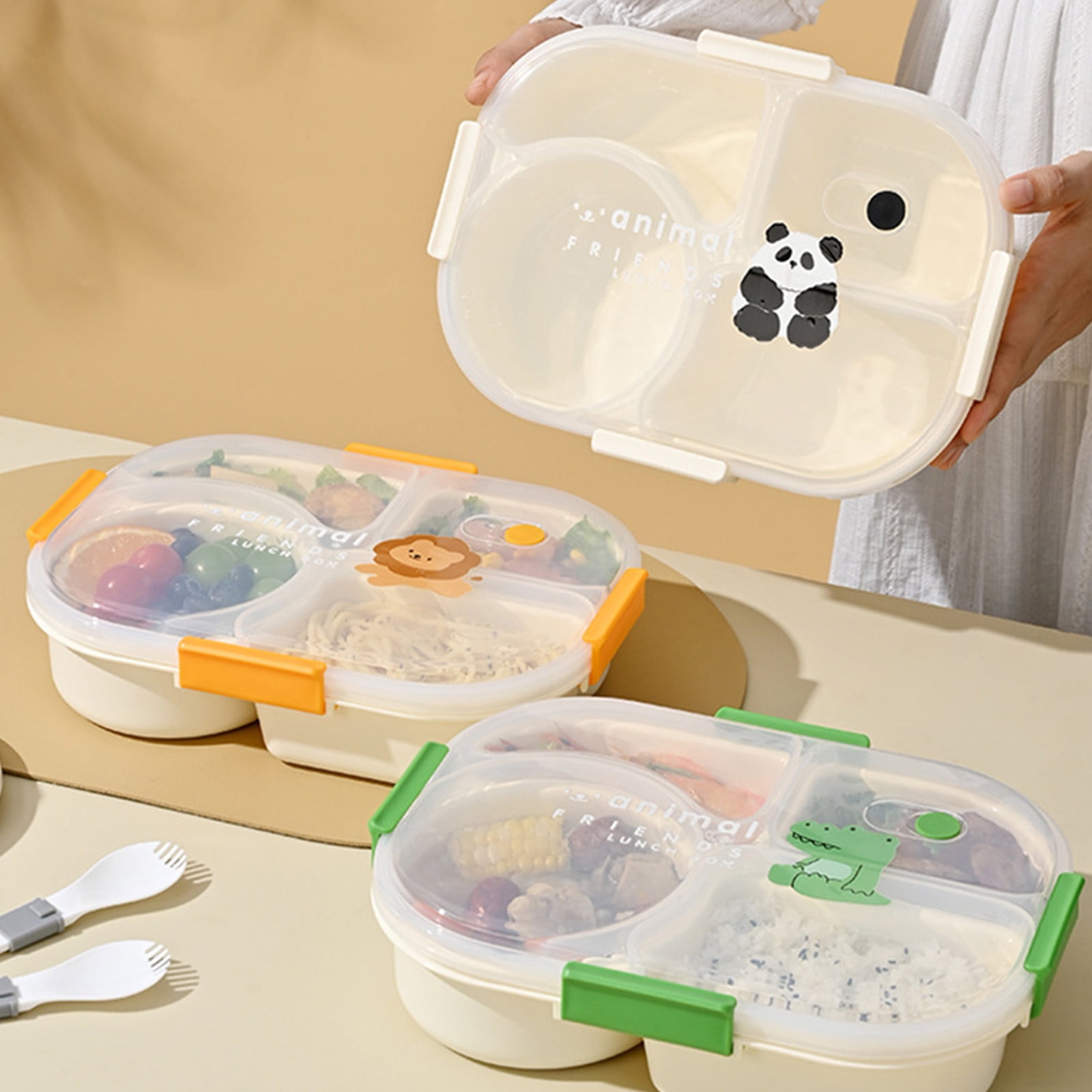 Lilixerw Bento Box Lunch Box Container,Cartoon Divide Meal Prep ...