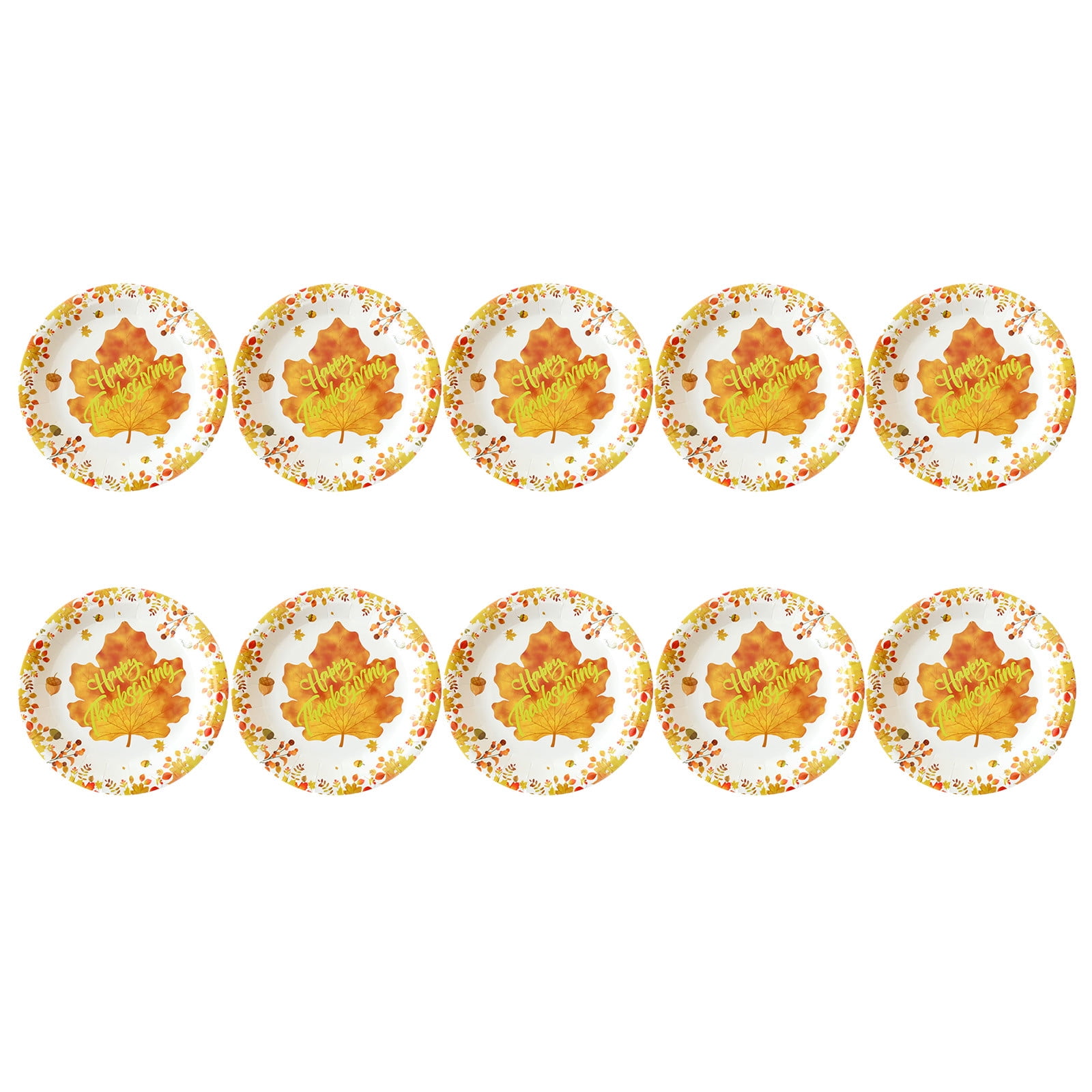 Lilixerw 10pcs Thanksgiving Fall Paper Plates,Autumn Leaves Design ...