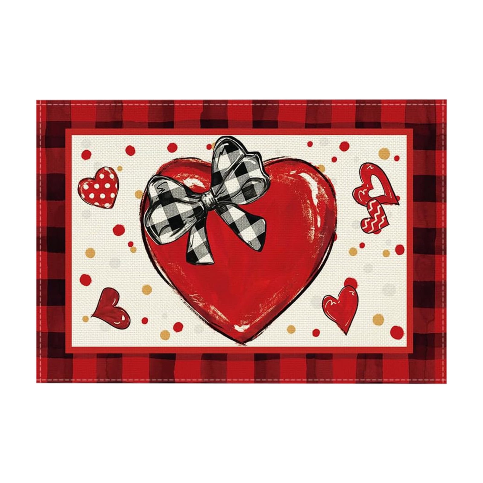 Lilixerw 14 x 18 inch Valentines Day Placemats,Romantic Heart Red ...