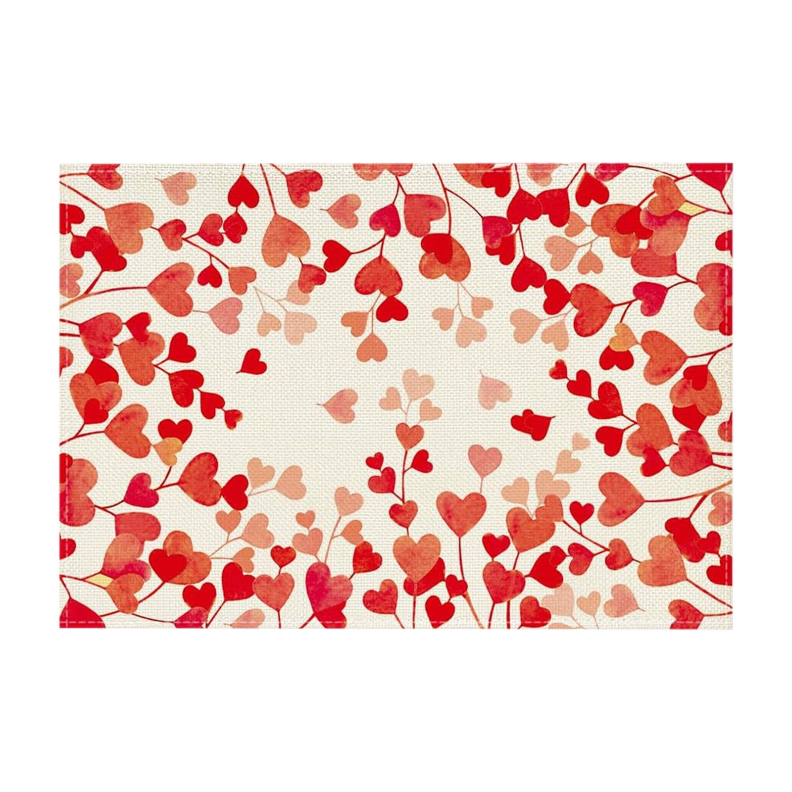 Lilixerw 14 x 18 inch Valentines Day Placemats,Romantic Heart Red ...