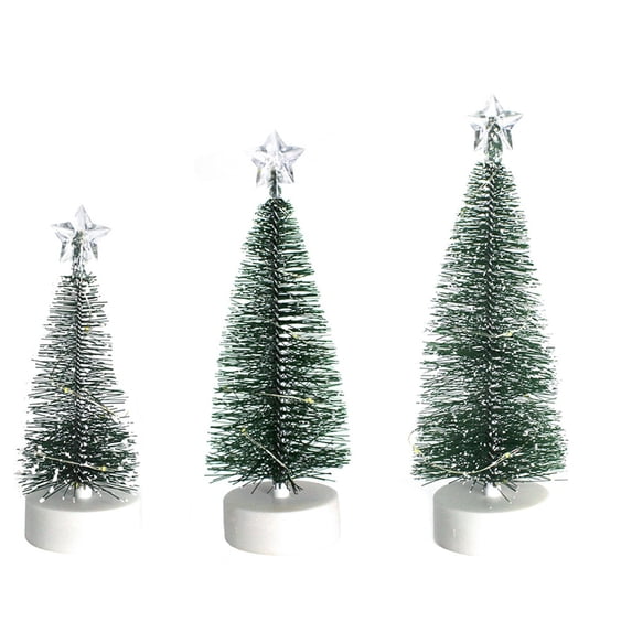Lilixerw 3pcs Artificial Mini Christmas Trees,LED String Light Desktop ...