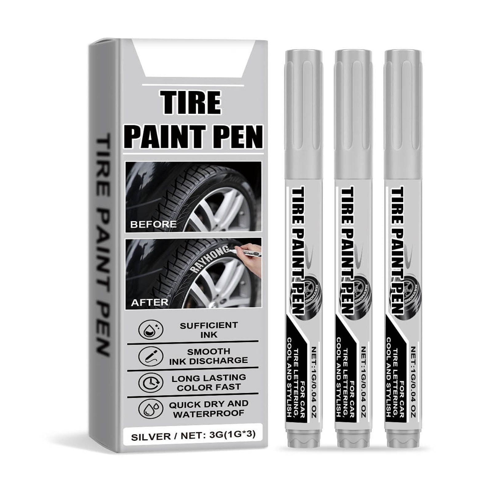 Lilixerw 5ml Paint Pen For Car Tires,Tire Paint Pen,Waterproof Tire ...