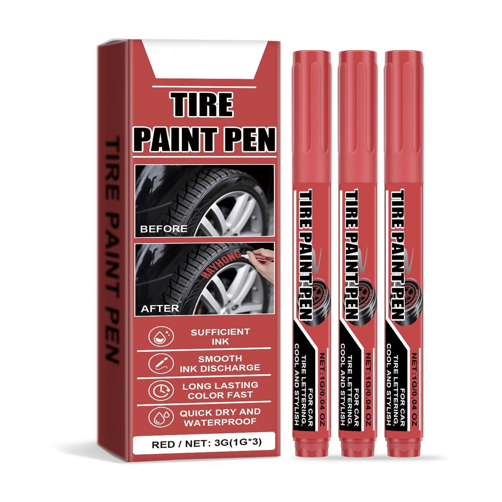 Lilixerw 5ml Paint Pen For Car Tires,Tire Paint Pen,Waterproof Tire ...