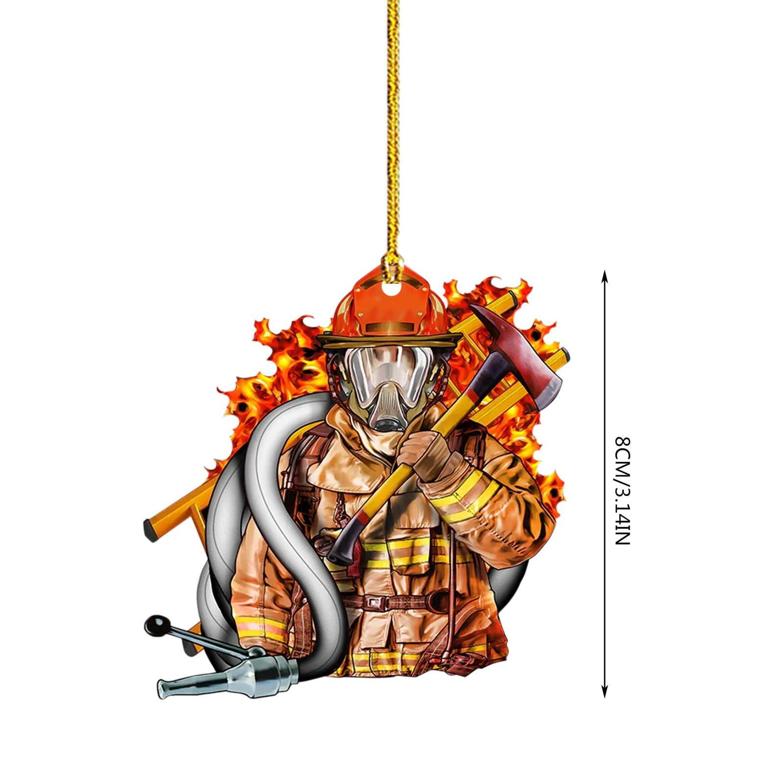 Lilixerw Acrylic Farmhouse Firefighter Uniform Ornament,Firefighter ...