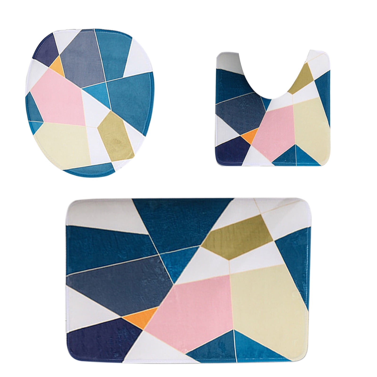 Lilixerw Bathroom Rugs Sets 3 Piece with Toilet Cover,U-Shaped Contour ...