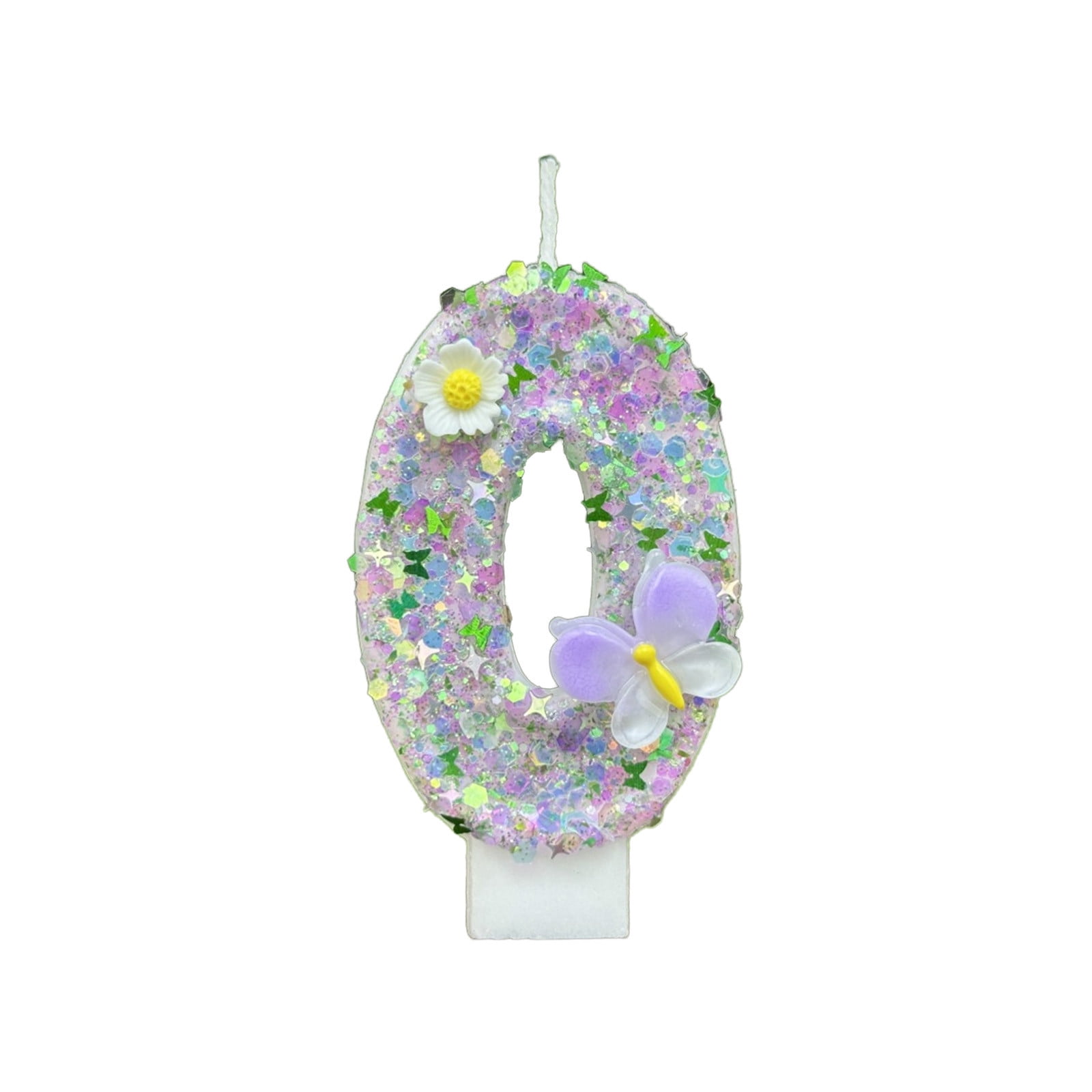 Lilixerw Birthday Candle 0,Butterfly and Flower Number 0 Candle,for ...