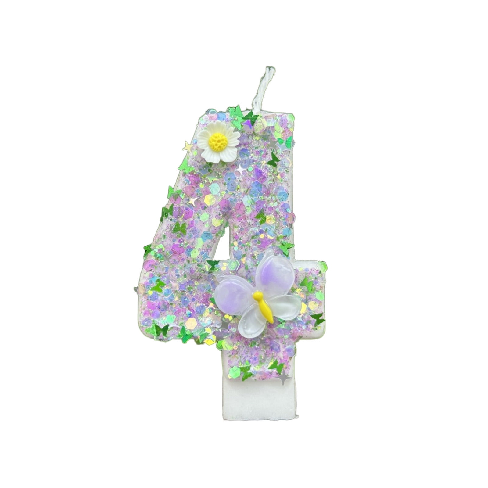Lilixerw Birthday Candle 4,Butterfly and Flower Number 4 Candle,for ...