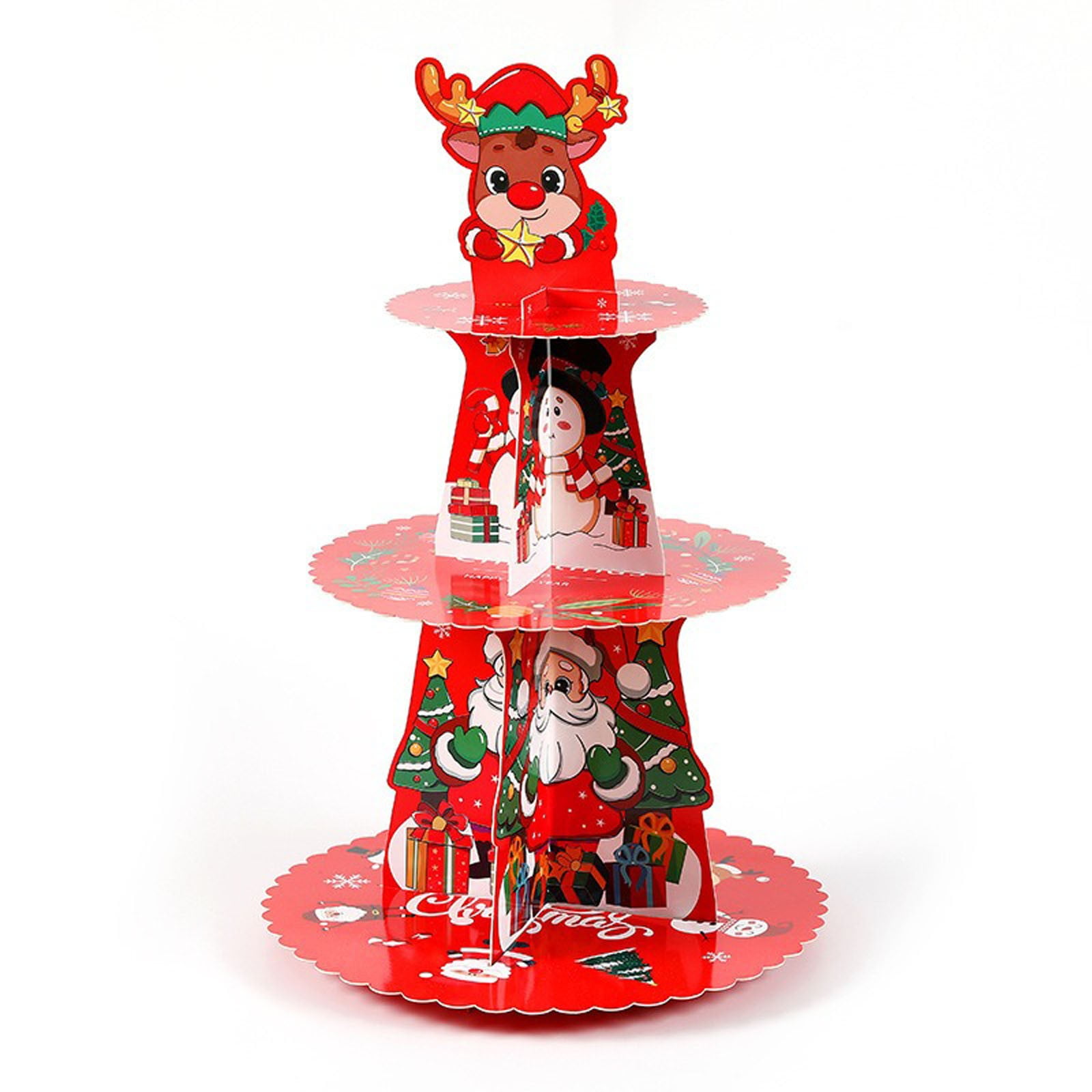 Lilixerw Christmas Cupcake Stand,Christmas Dessert Stand Holder,Xmas ...