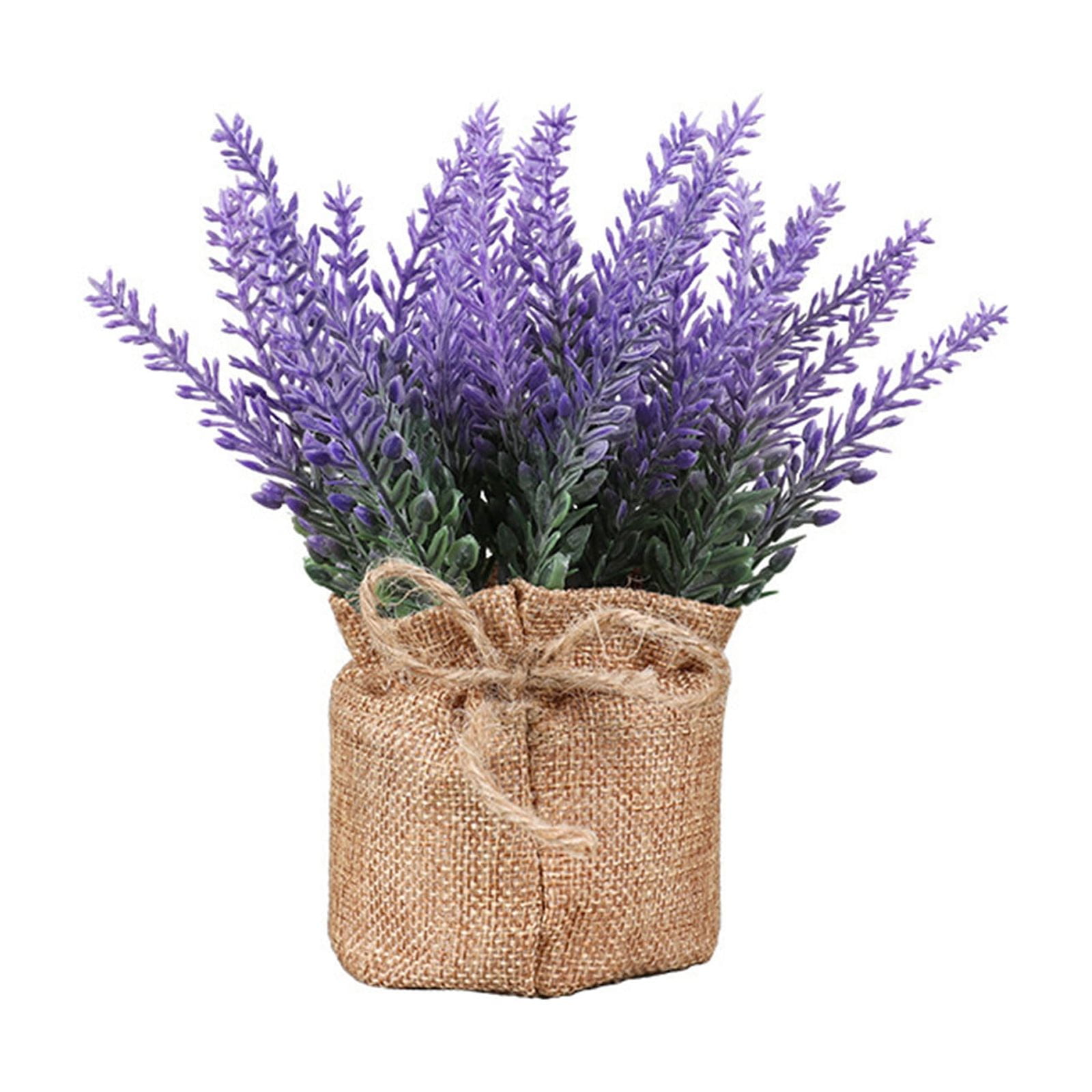 Lilixerw Fake Lavender Plant in Pot,Faux Lavender Flowers Artificial ...