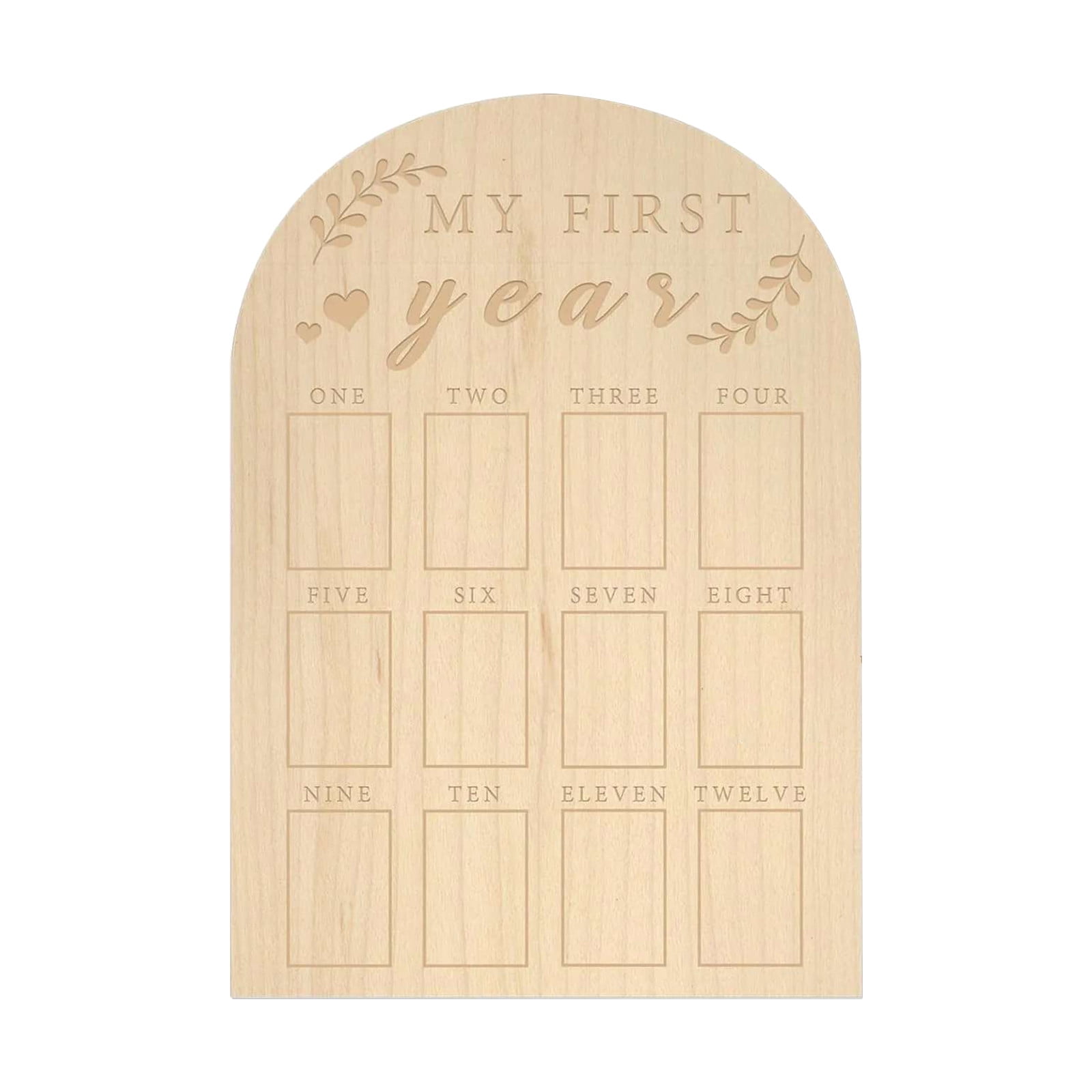 Lilixerw My First Year Baby Growth Photo Display Wood Board,12 Months ...