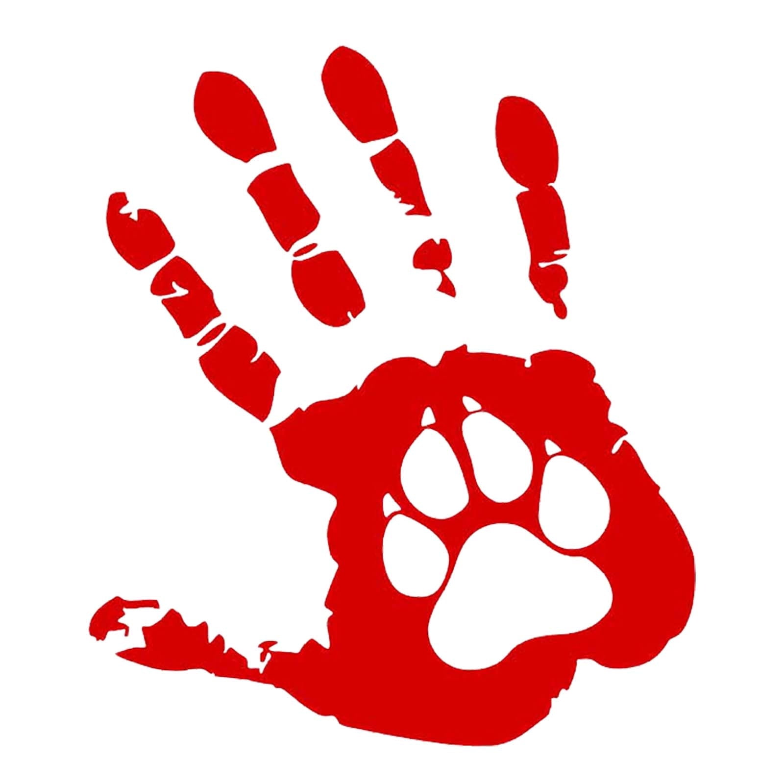 Lilixerw Hand Print with Dog Paw Print,Paw Print Design Vinyl Decal,for ...