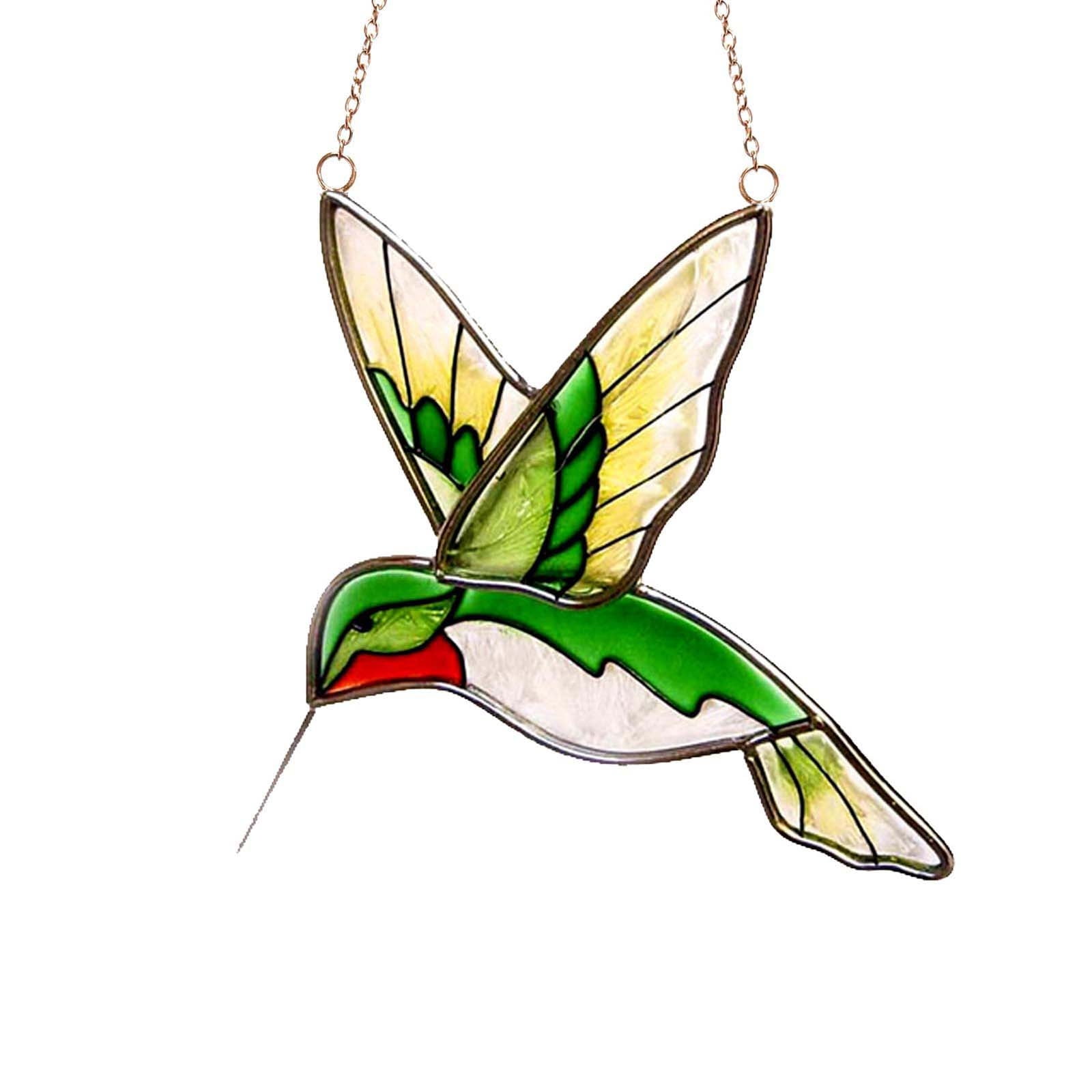 Lilixerw Hummingbird Suncatchers,Stained Glass Window Hanging Ornament ...
