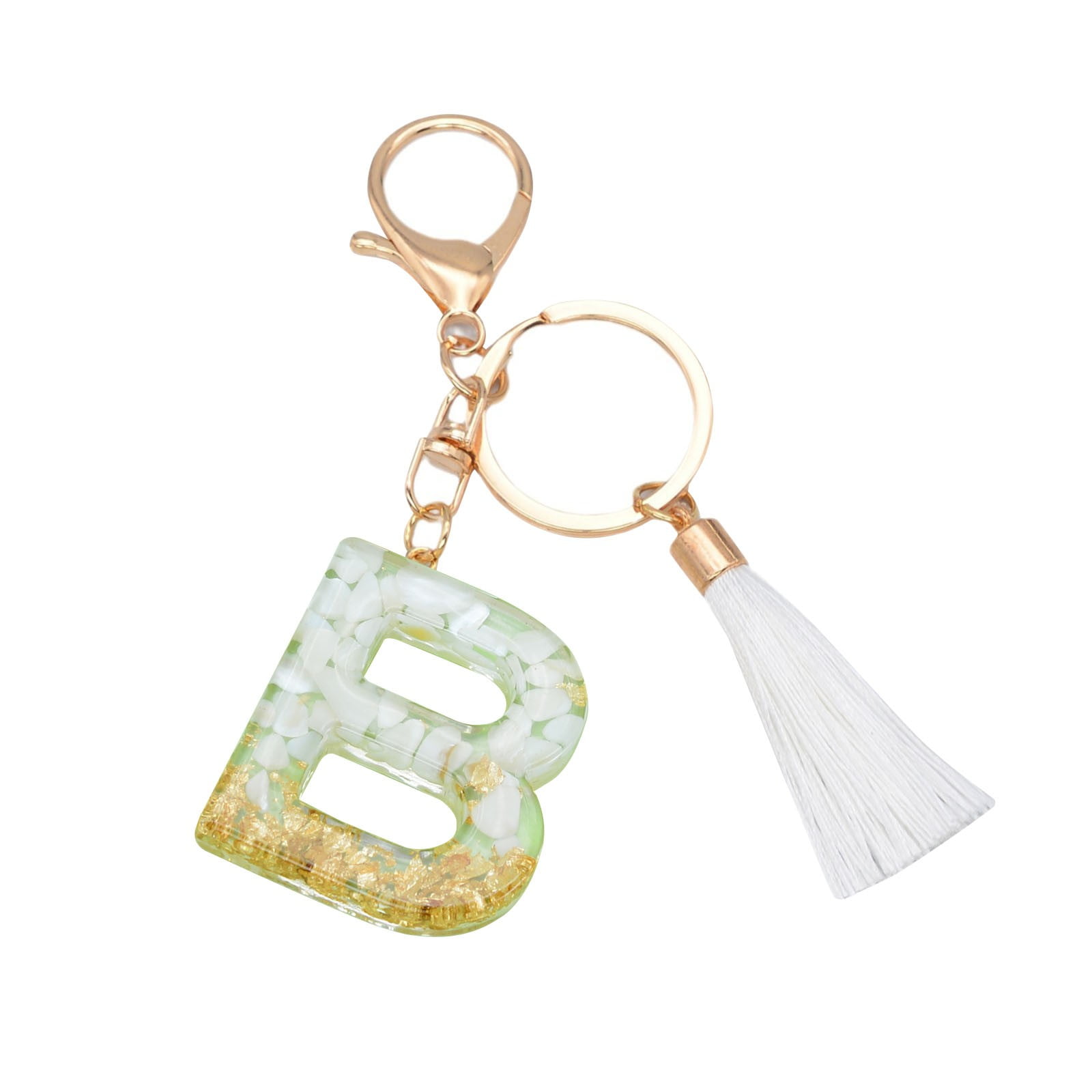 Lilixerw Initial Letter Keychains with White Tassel,Cute Key Chains ...