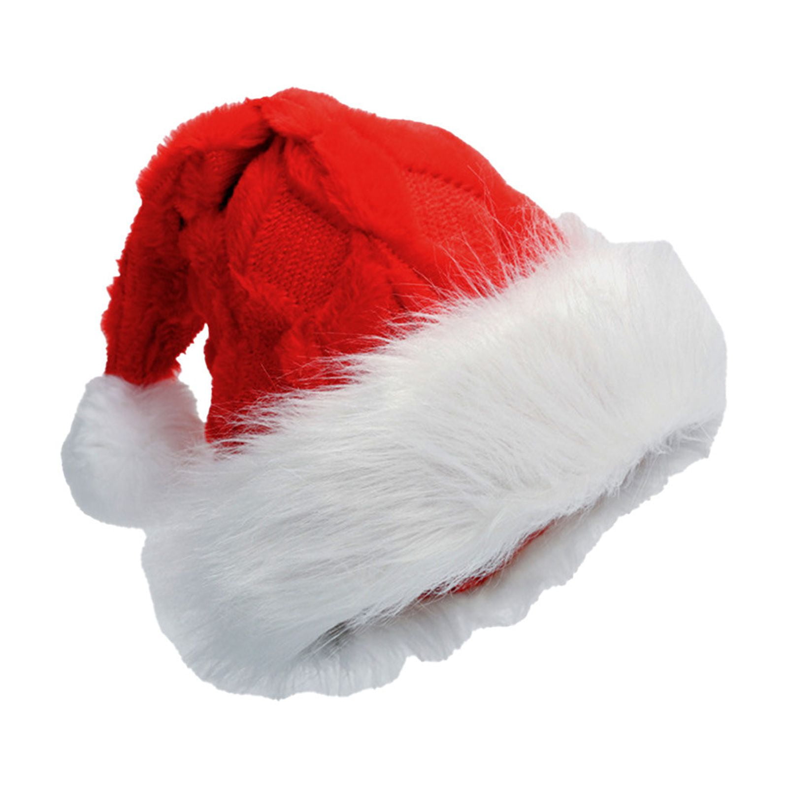 Lilixerw Plush Santa Hat,Traditional Red and White Plush Christmas Santa Hat,for Christmas Party ...