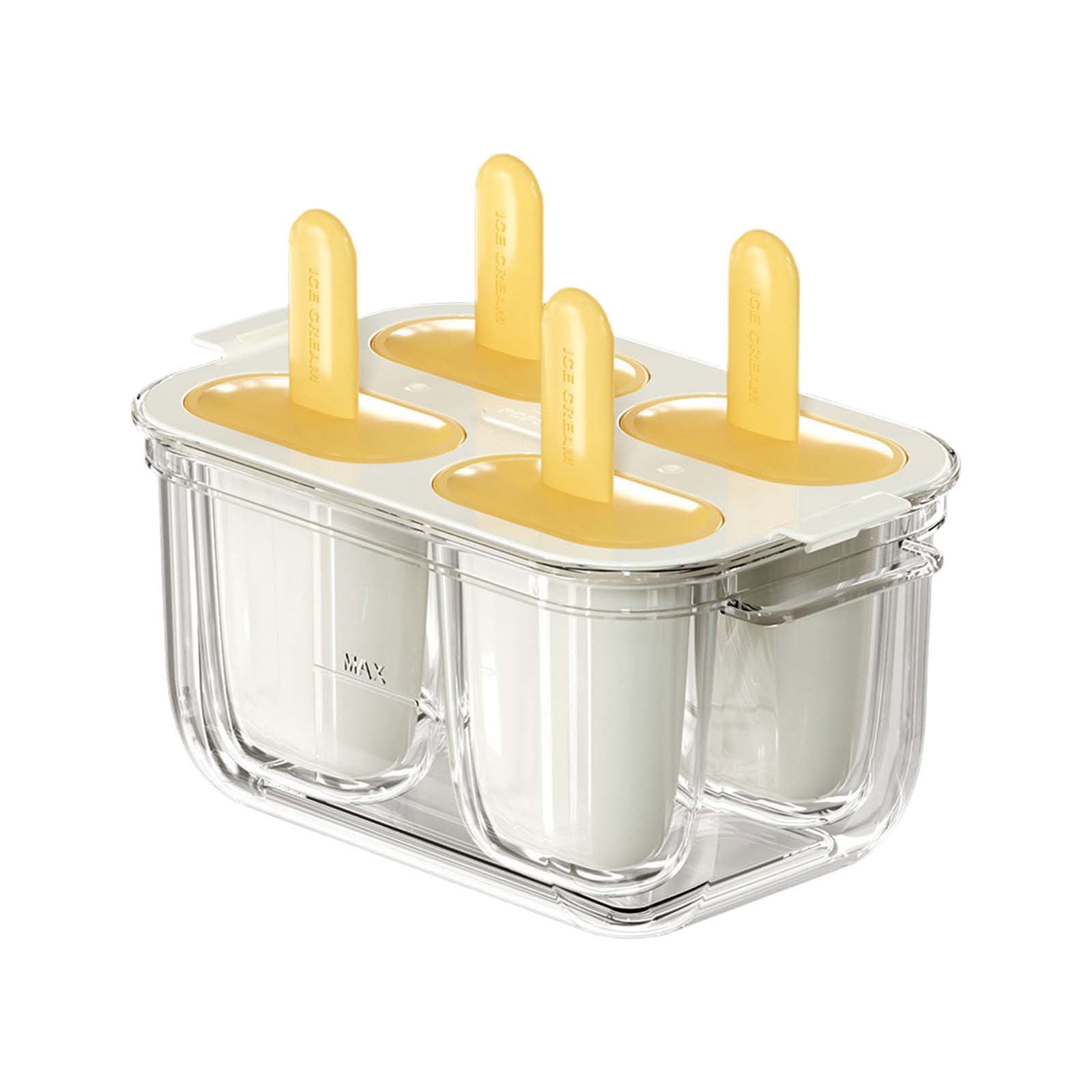 Lilixerw Popsicle Mold with Box,4-Cavities Popsicles Mold,Handmade Ice ...
