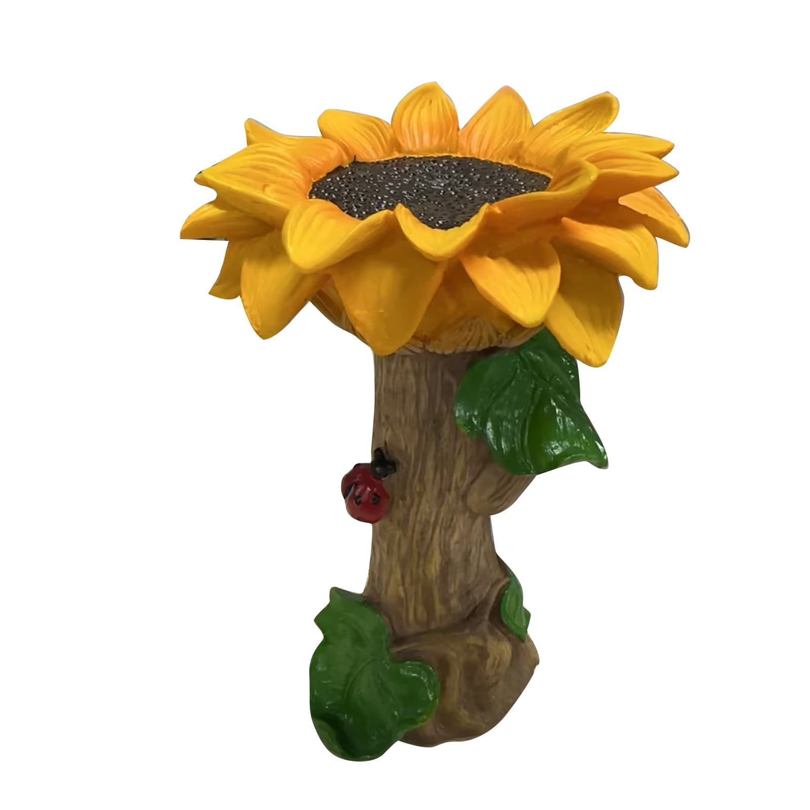 Lilixerw Clearance Sunflower Bird Bath Brown Pedestal with Ladybutt ...