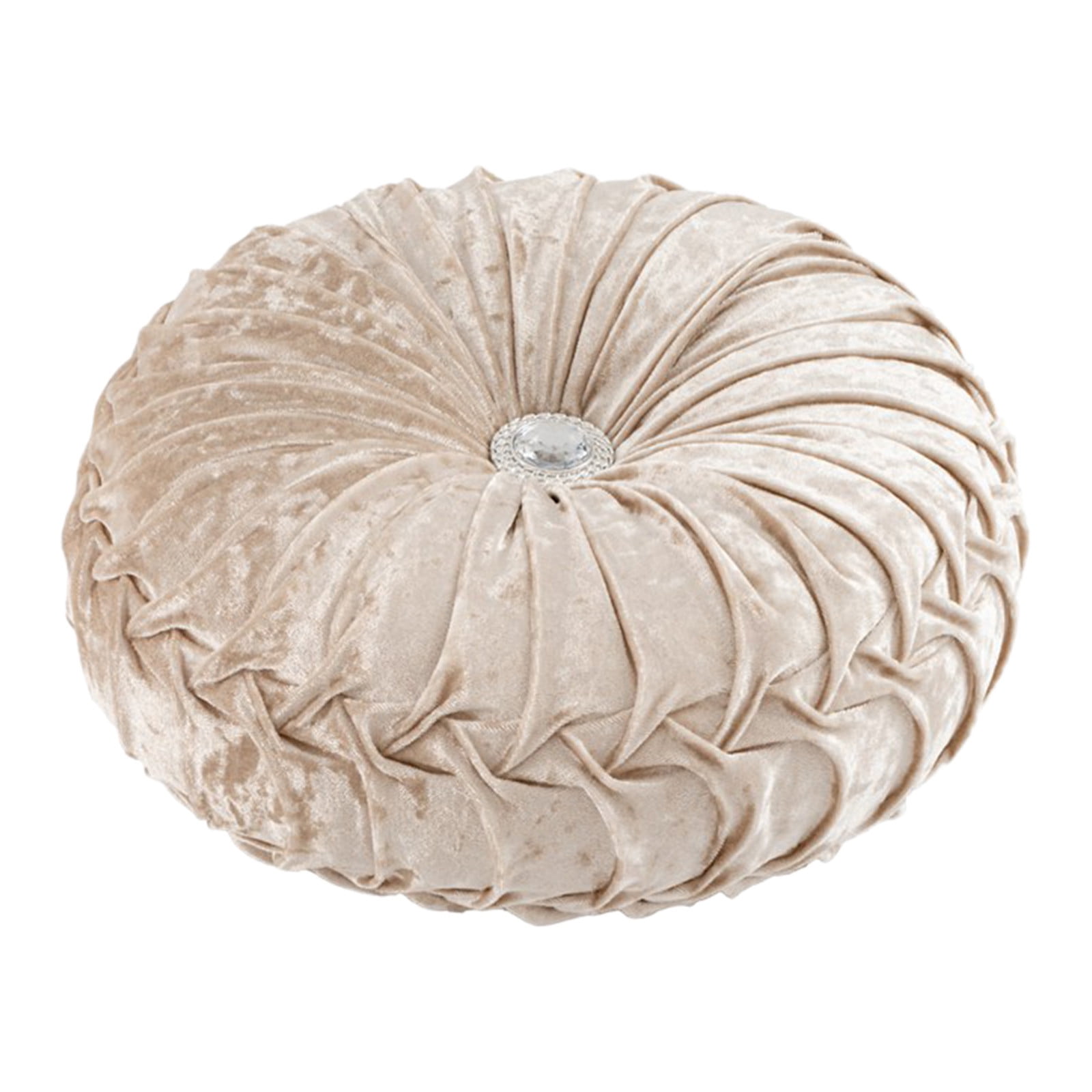 Lilixerw Velvet Round Throw Pillow Pleated Round Pillow Cushion ...