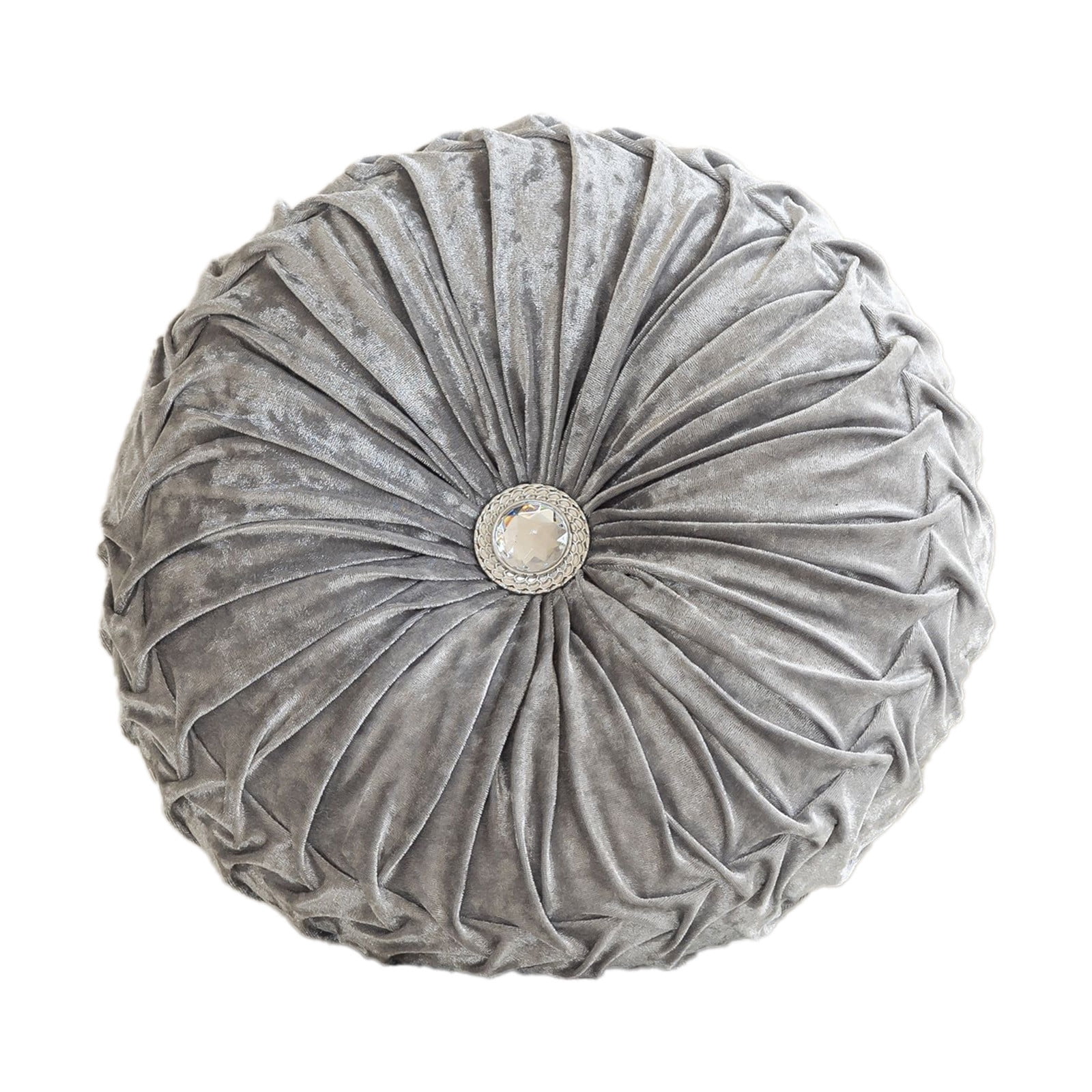 Lilixerw Velvet Round Throw Pillow Pleated Round Pillow Cushion ...