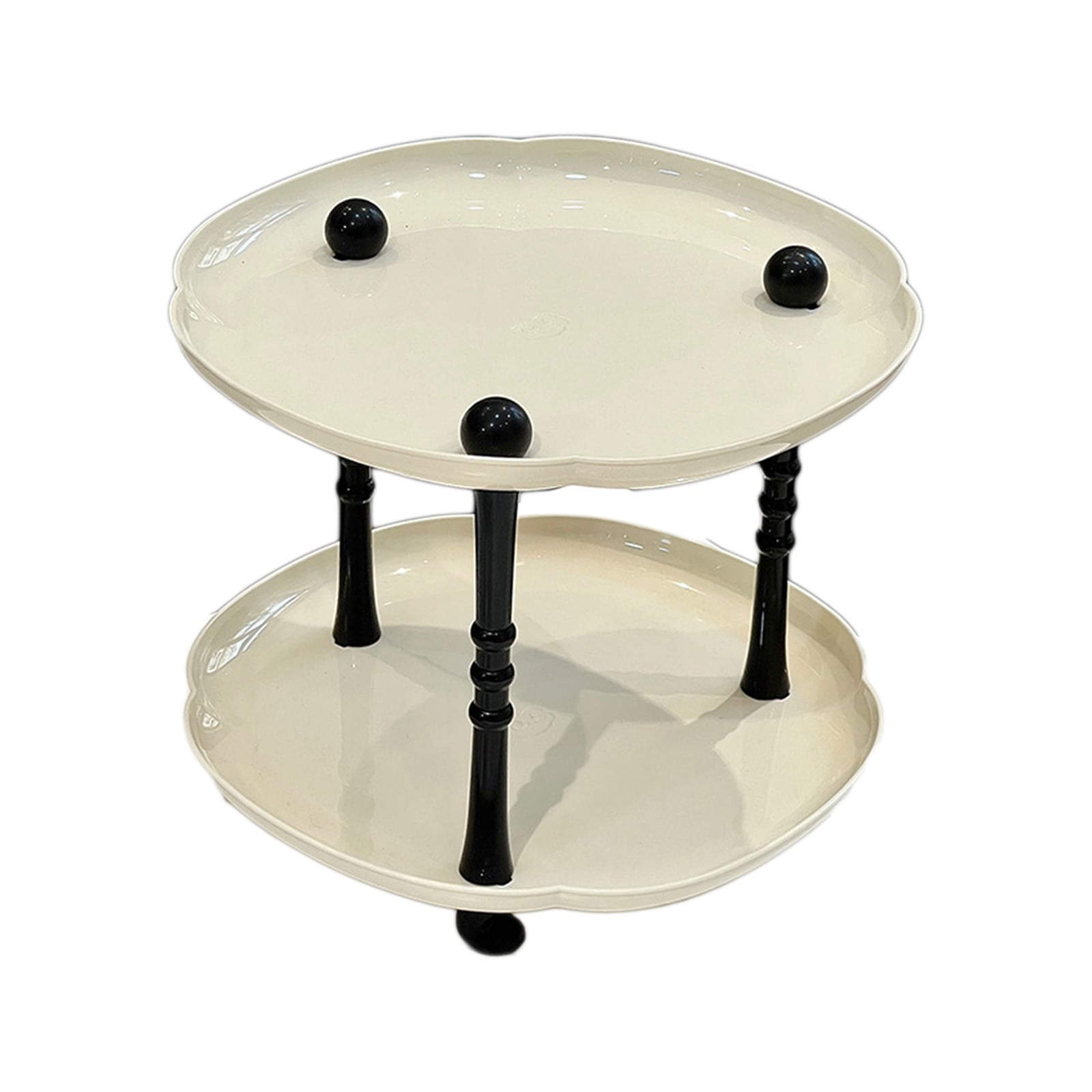 Lilixerw Double Layer Round Storage Rack,2-Tier Snack Candy Fruit ...