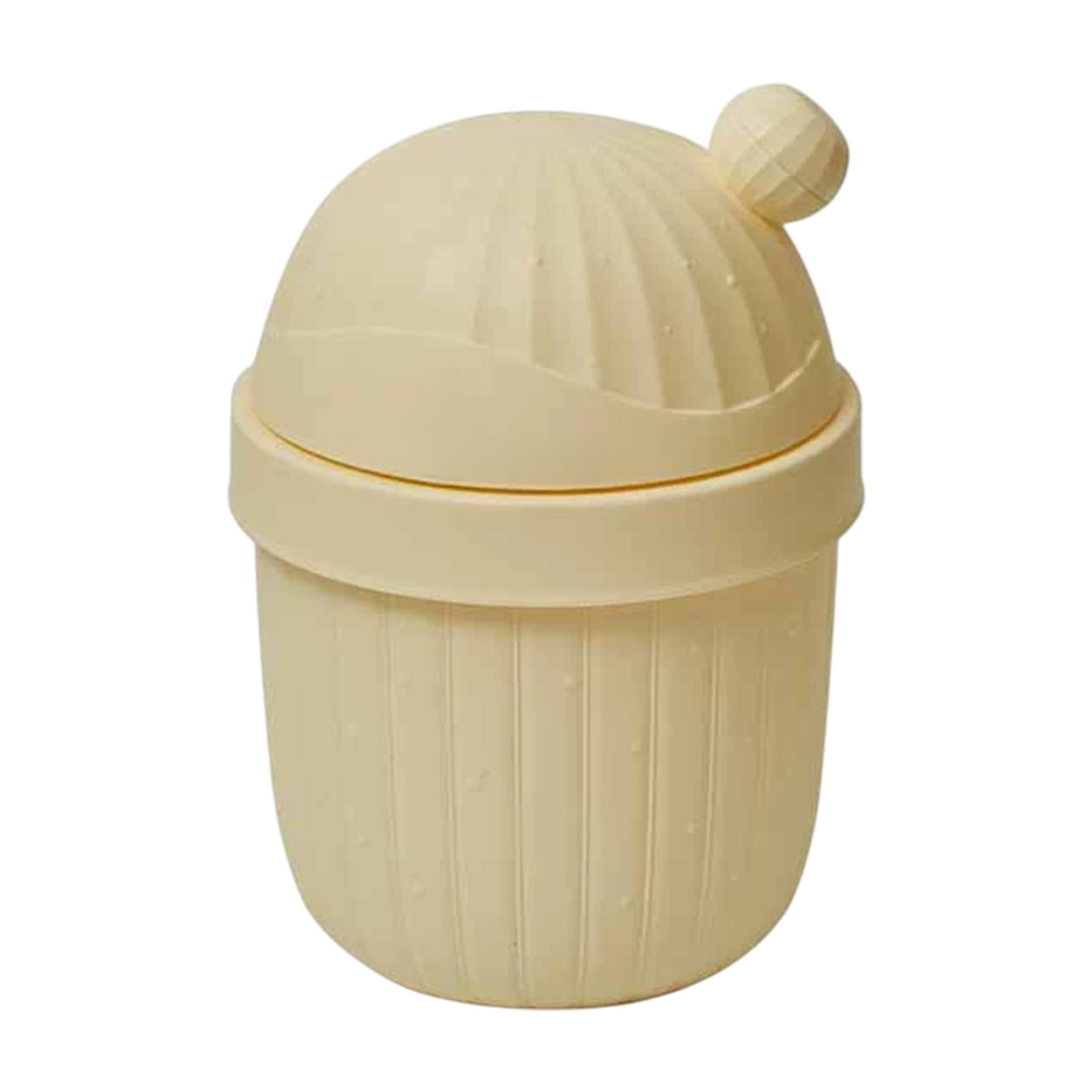 Lilixerw Mini Desktop Trash Can,Press-Type Countertop Cactus ...