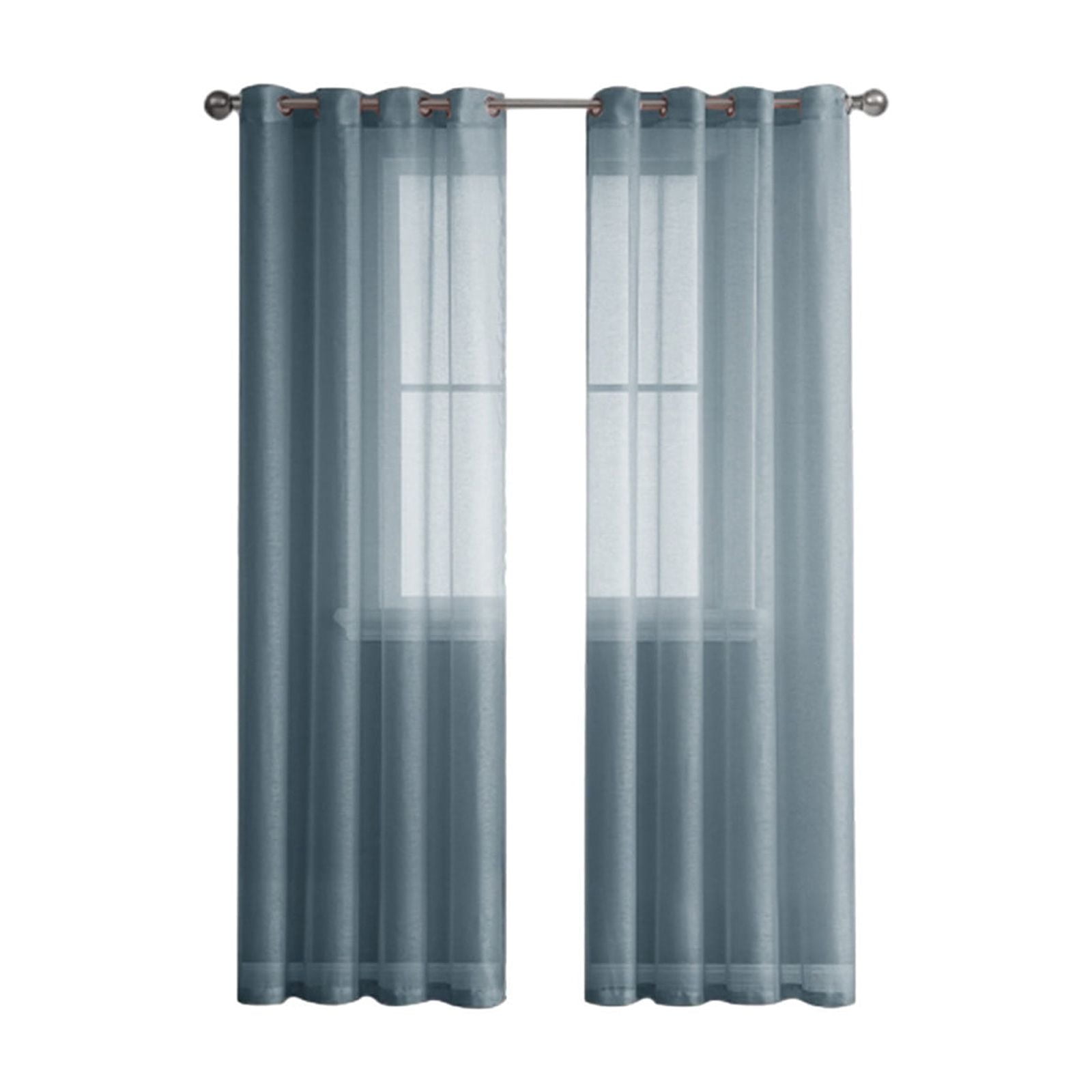 Lilixerw Sheer Curtains for Living Room,Solid Color Vertical Window ...