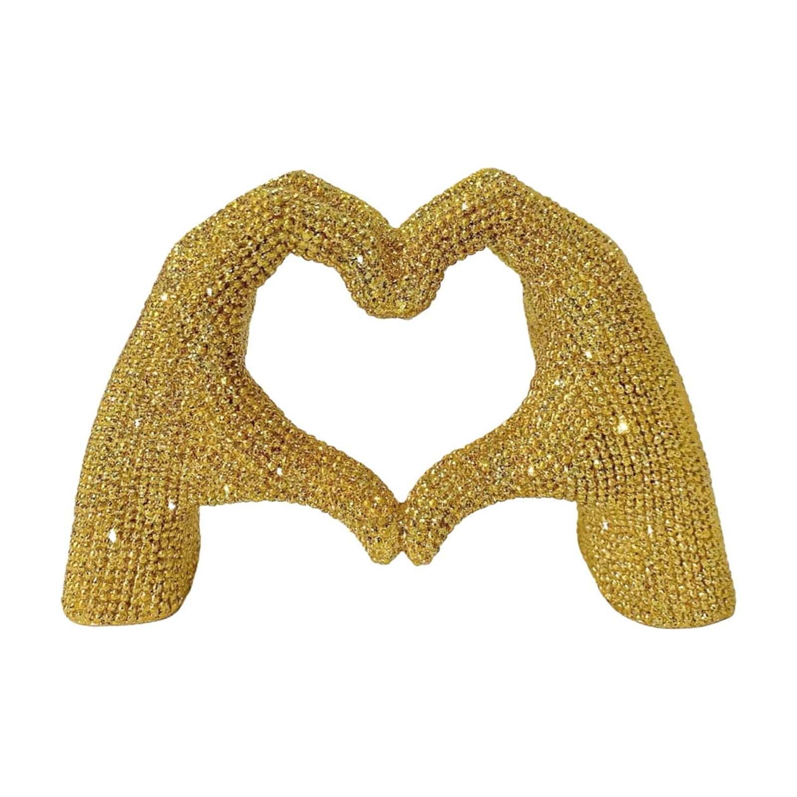 Lilixerw Western Style Heart Hand Figurine with Crystal Beads,Resin ...