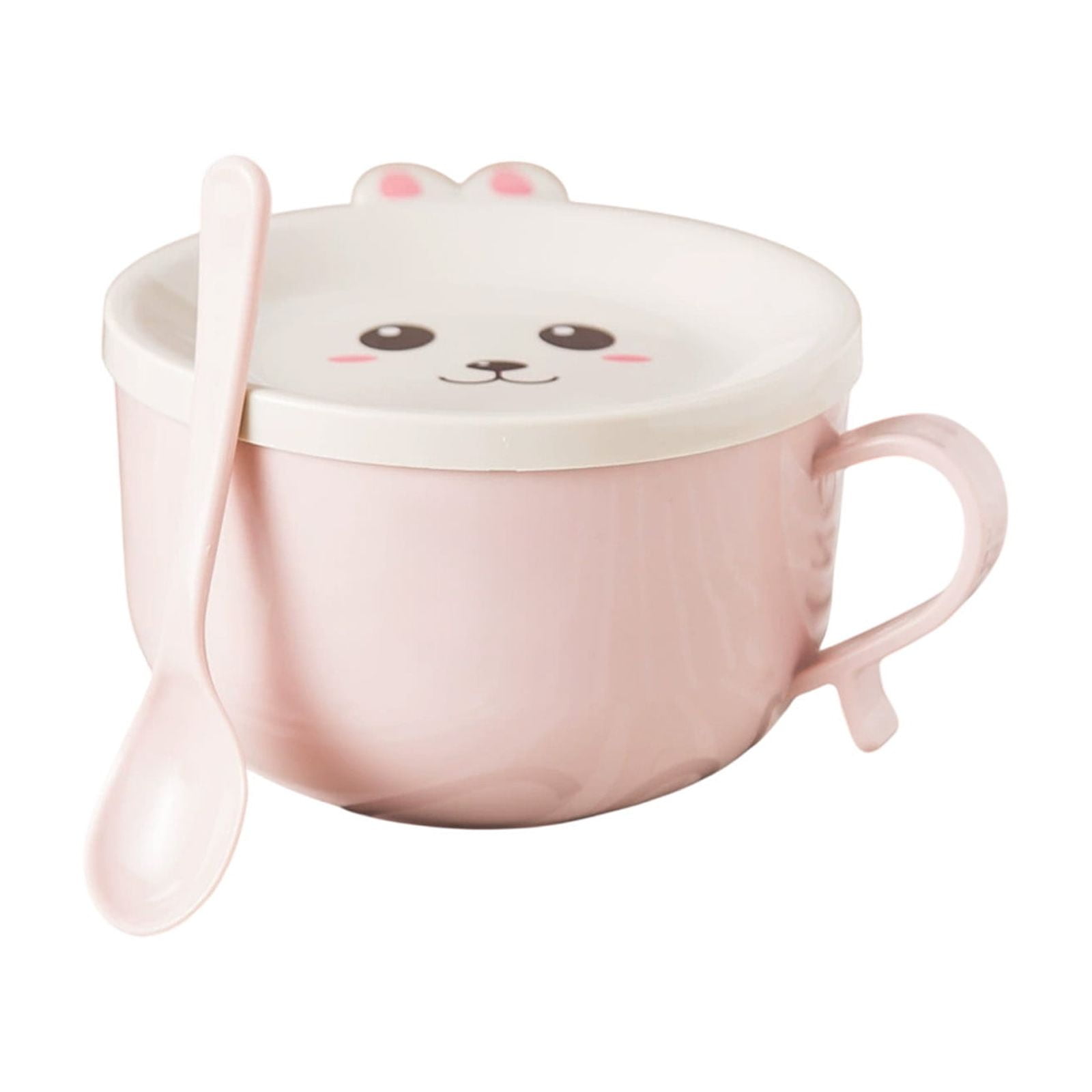 Lilixerw Wheat Straw Ramen Bowl Set Rabbit Lid Noodle Bowls,with Spoon ...