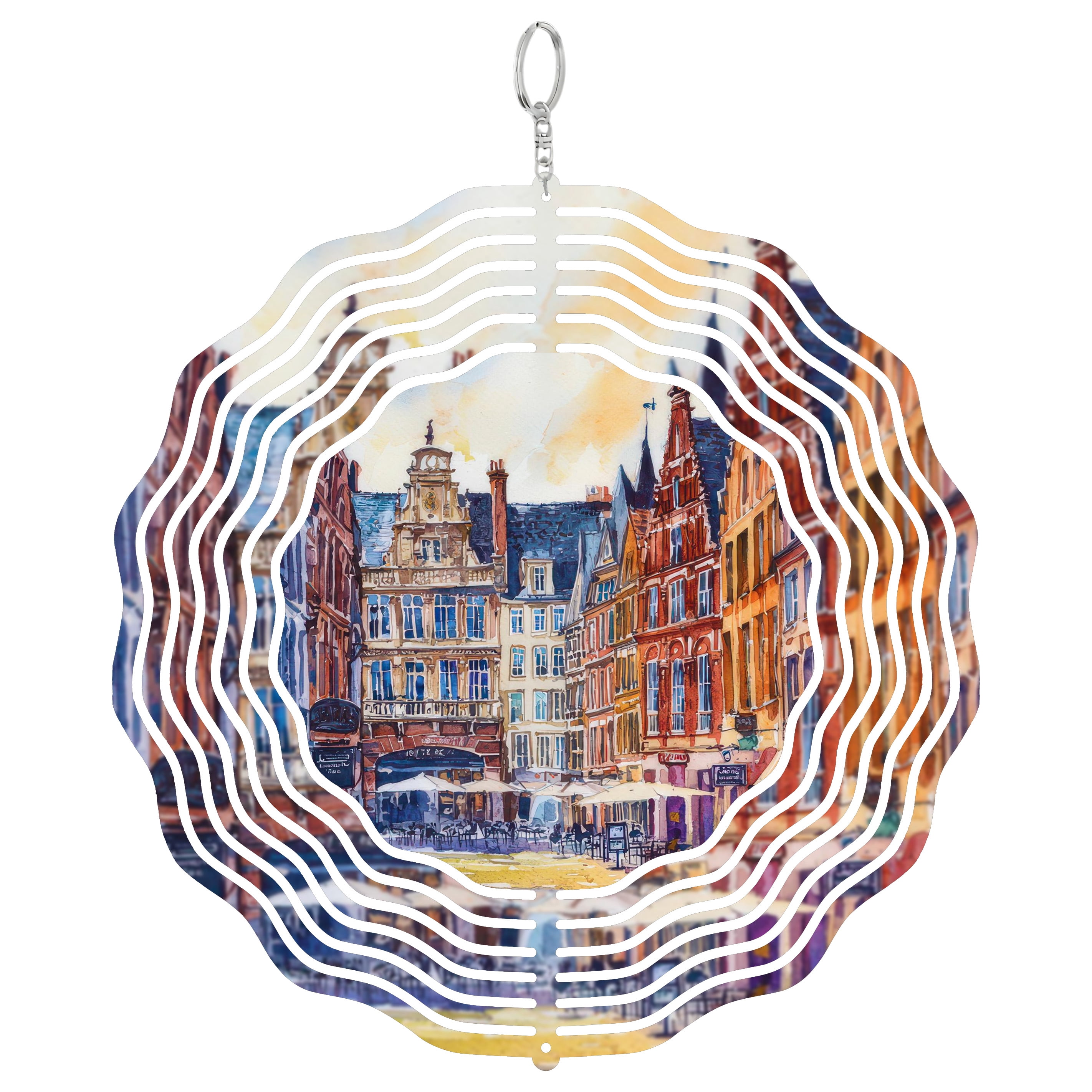 Lille City Square 3D Wind Spinner Stainless Steel Kinetic Art Garden ...
