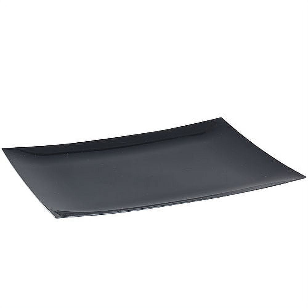 Lillian Dinnerware Plastic Plate, Rectangular, 11.75", Black, 10 Ct ...