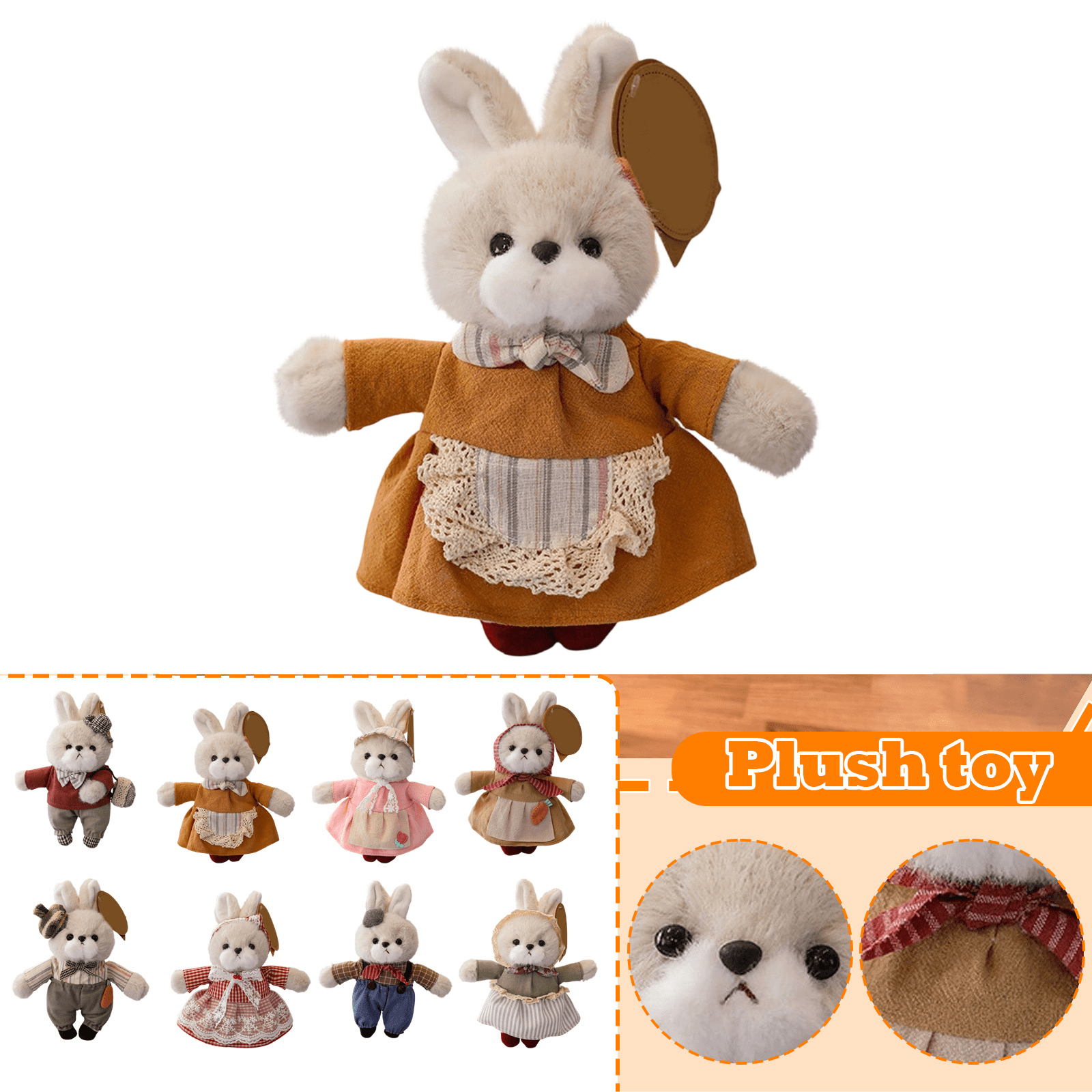 Lillian Family Rabbit Plush Toys: Vintage Cute Bunny Stuffed Animal ...
