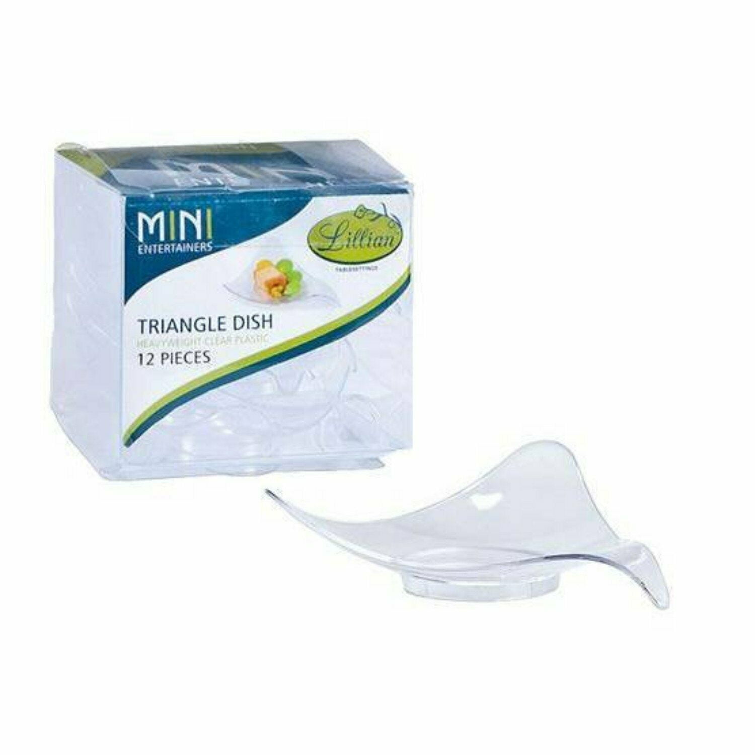 Lillian Mini Clear Plastic Triangle Dish 12 Count [BULK] (12/Pack ...