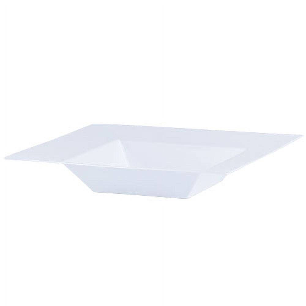 Lillian Plastic Dinnerware Plastic Bowls, Square, 12 Oz, Pearl, 10 Ct ...