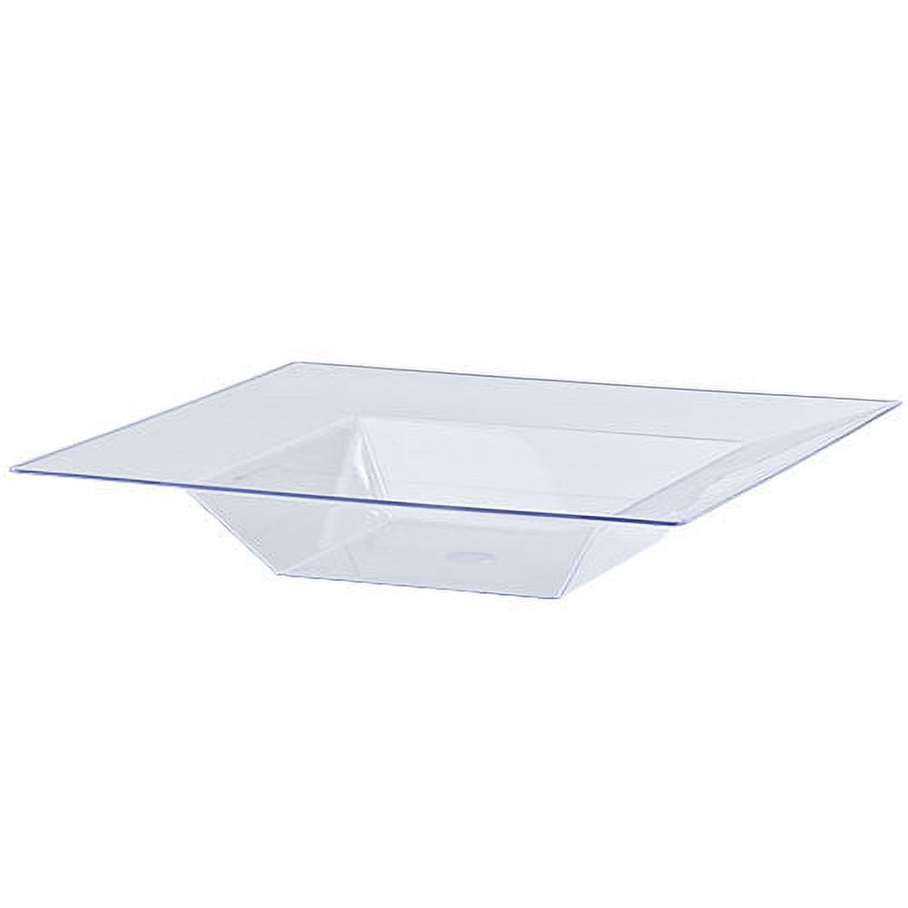 Lillian Plastic Dinnerware, Square Plastic Bowl, Clear, 12 Oz, 10 Ct ...