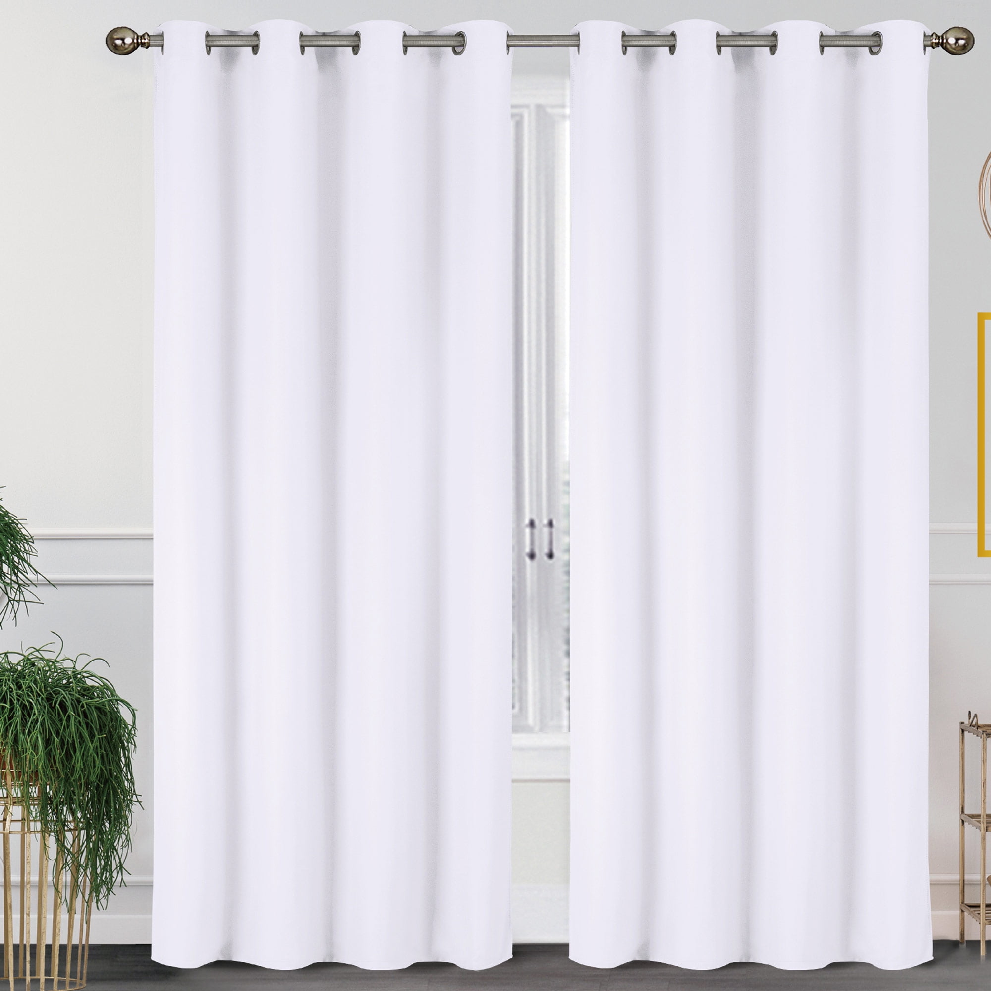 Lillian Room Darkening Grommet Window Panel, White, 55x84 Inches ...