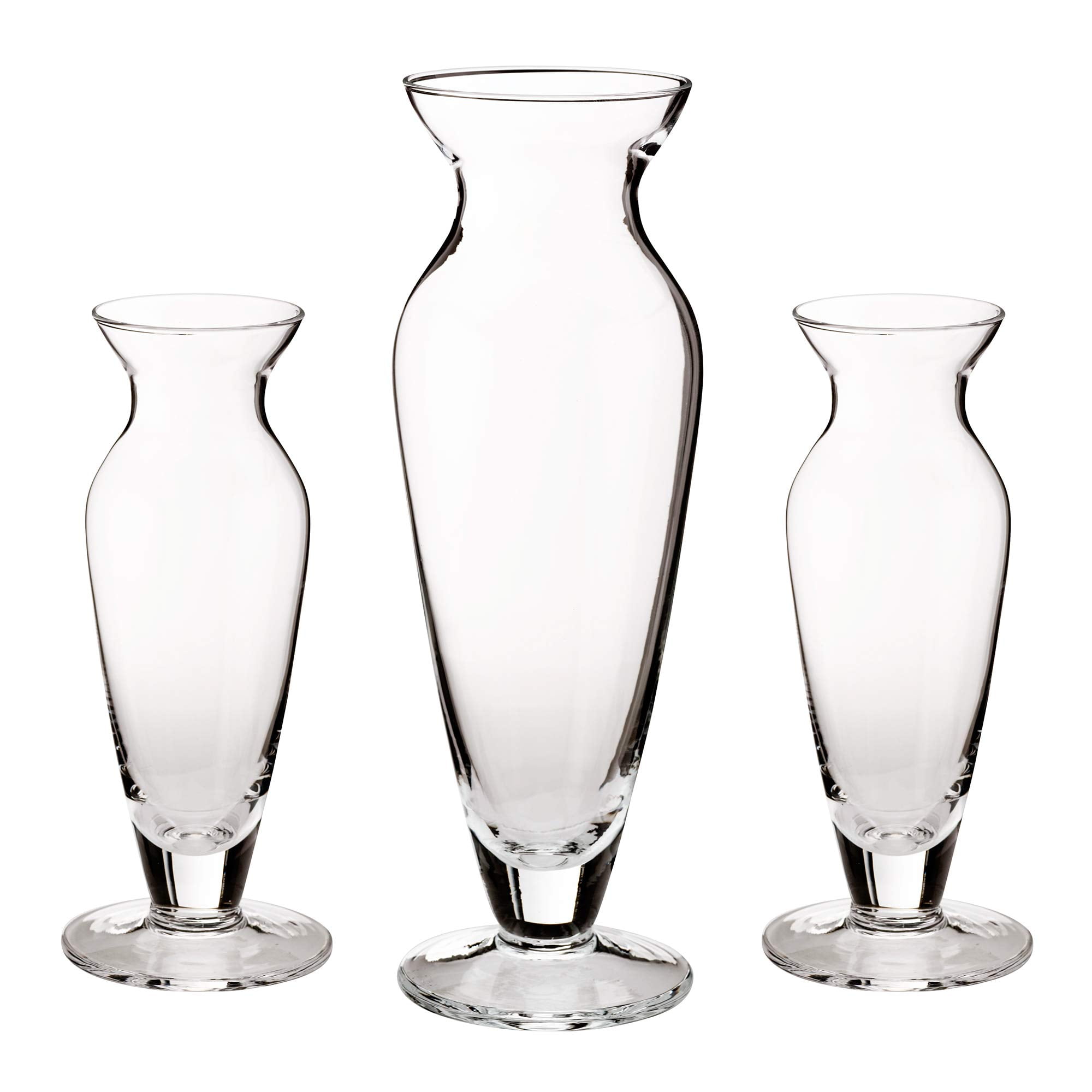 Lillian Rose Glass 3 Piece Vase Unity Sand Ceremony Set, 2.5x2.5x8.25 ...