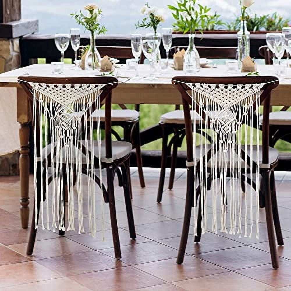 Lillian Rose Hand Tied Macramé Chair Covers for Wedding or Home Décor ...