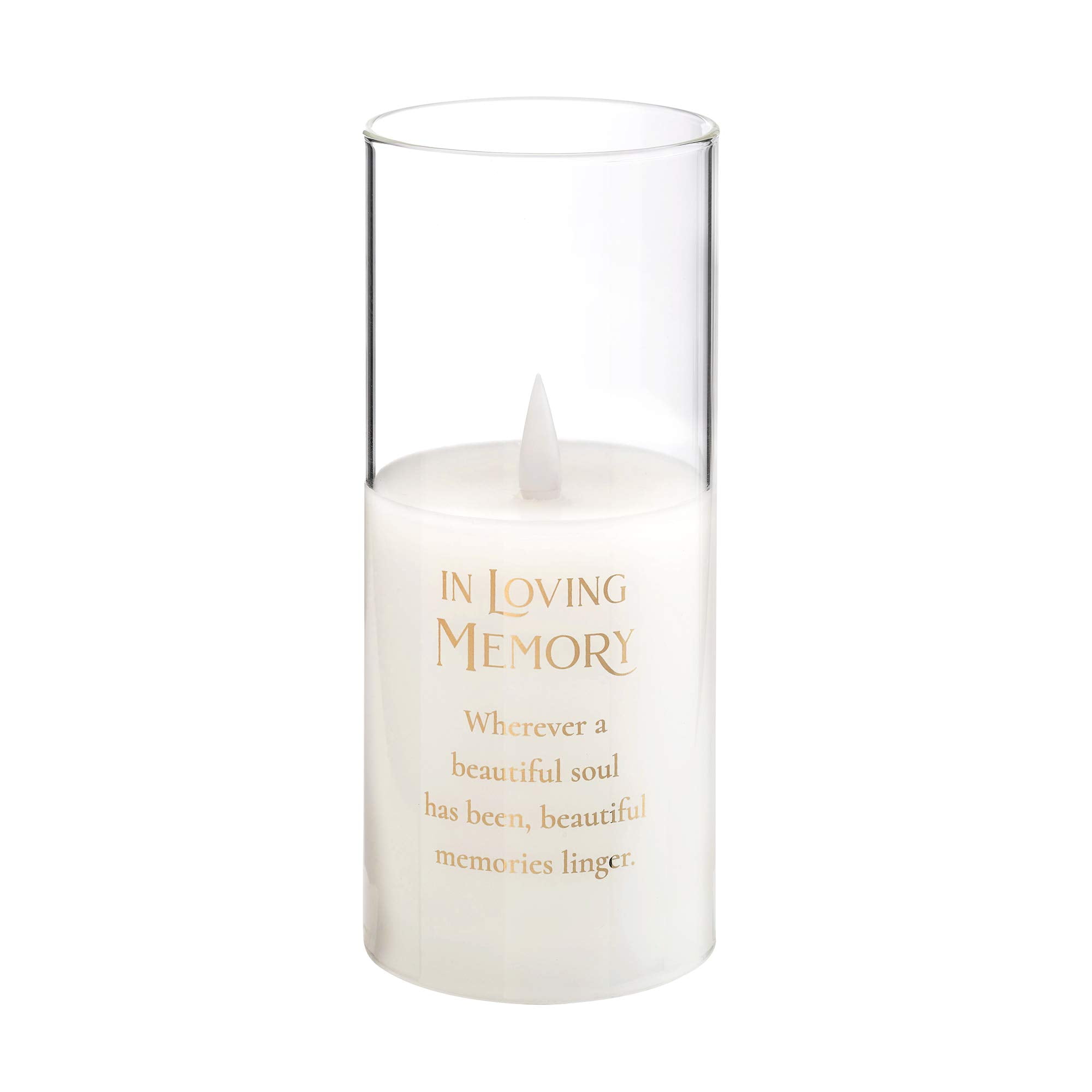 Lillian Rose Loving Memory Glass LED Candle with Sympathy Verse, 7 ...