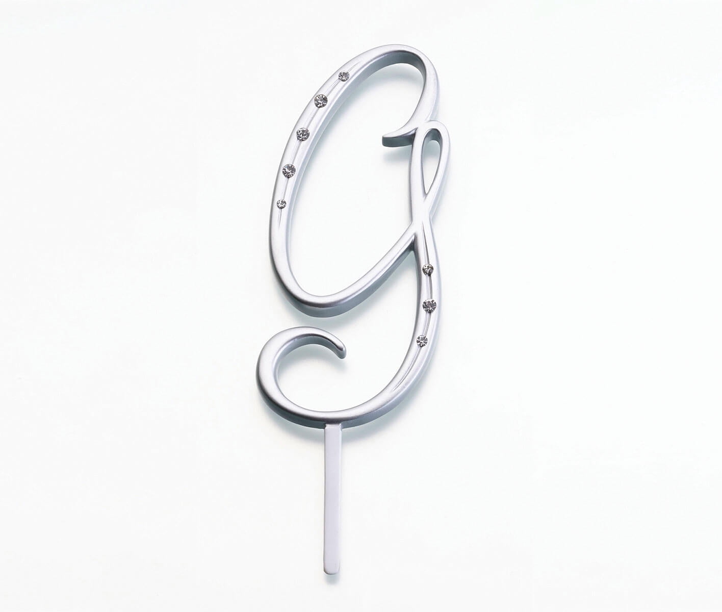 Lillian Rose Silver Rhinestone Monogram Large Letter G Cake Topper ...