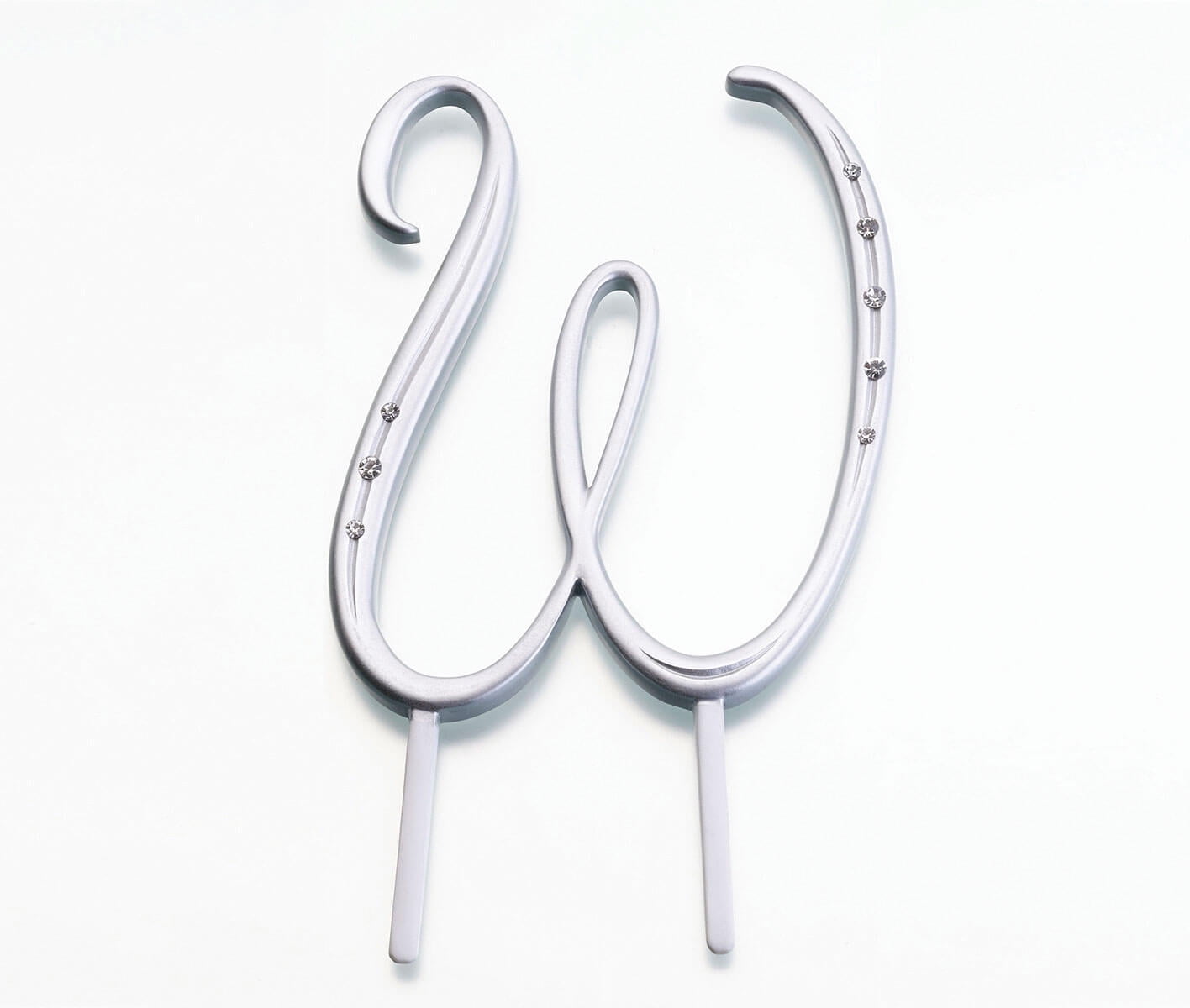 Lillian Rose Silver Rhinestone Monogram Large Letter W Cake Topper ...