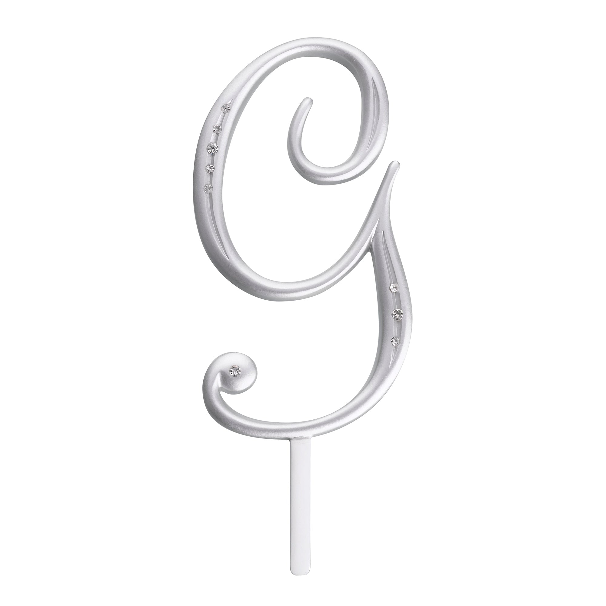 Lillian Rose Silver Rhinestone Monogram Letter G Cake Topper - Walmart.com