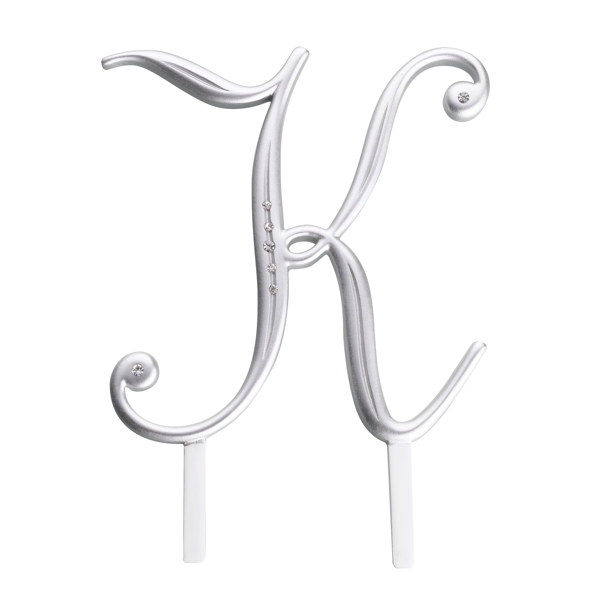 Lillian Rose Silver Rhinestone Monogram Letter K Cake Topper - Walmart.com