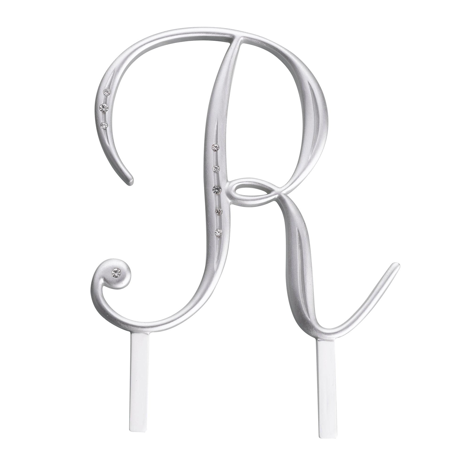Lillian Rose Silver Rhinestone Monogram Letter R Cake Topper - Walmart.com