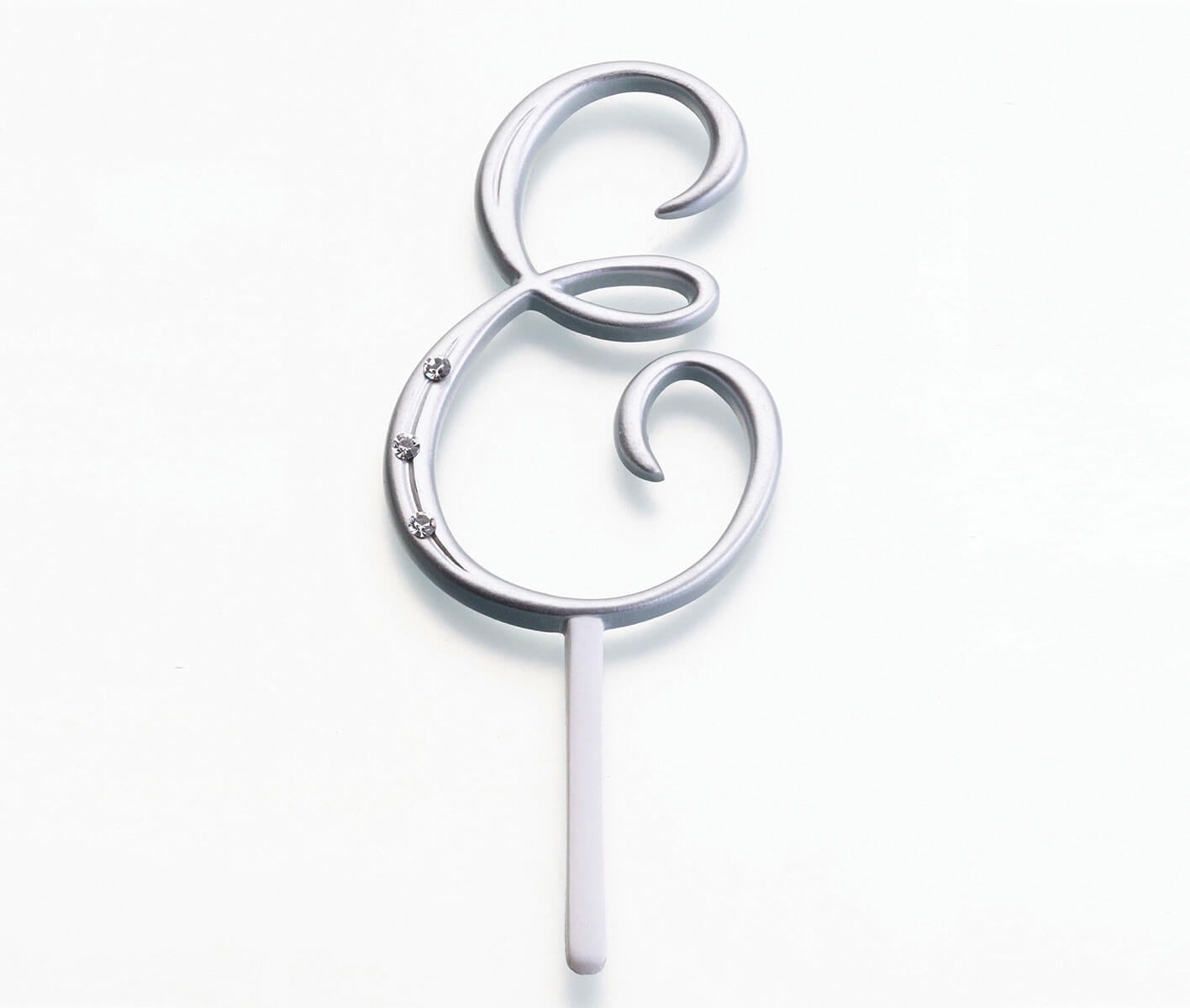 Lillian Rose Silver Rhinestone Monogram Small Letter E Cake Topper ...